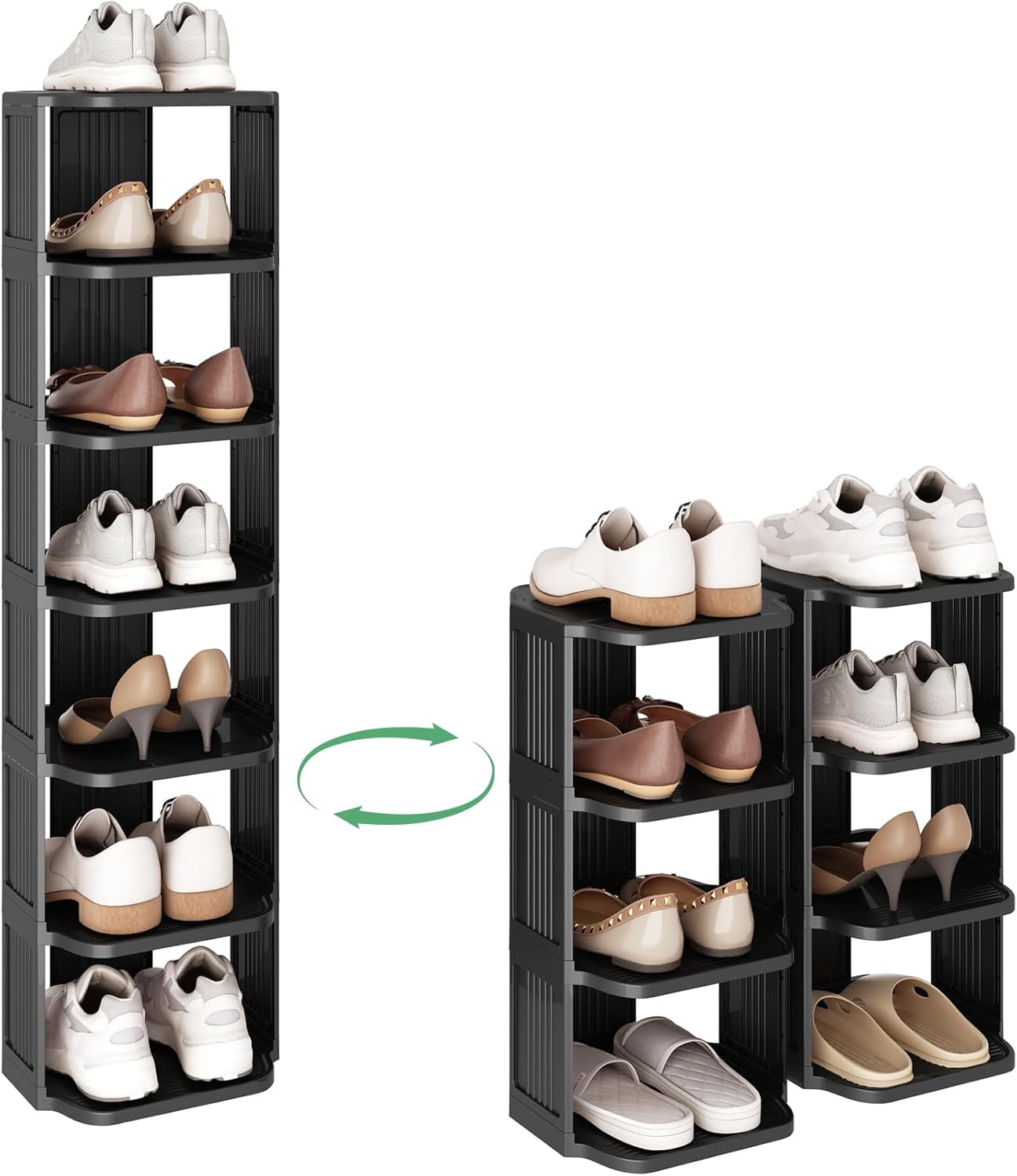 BESTKITTY Kits Veal Shoe Ra: 8 Tiers Staable Shoe Ra for Closet DIY ...