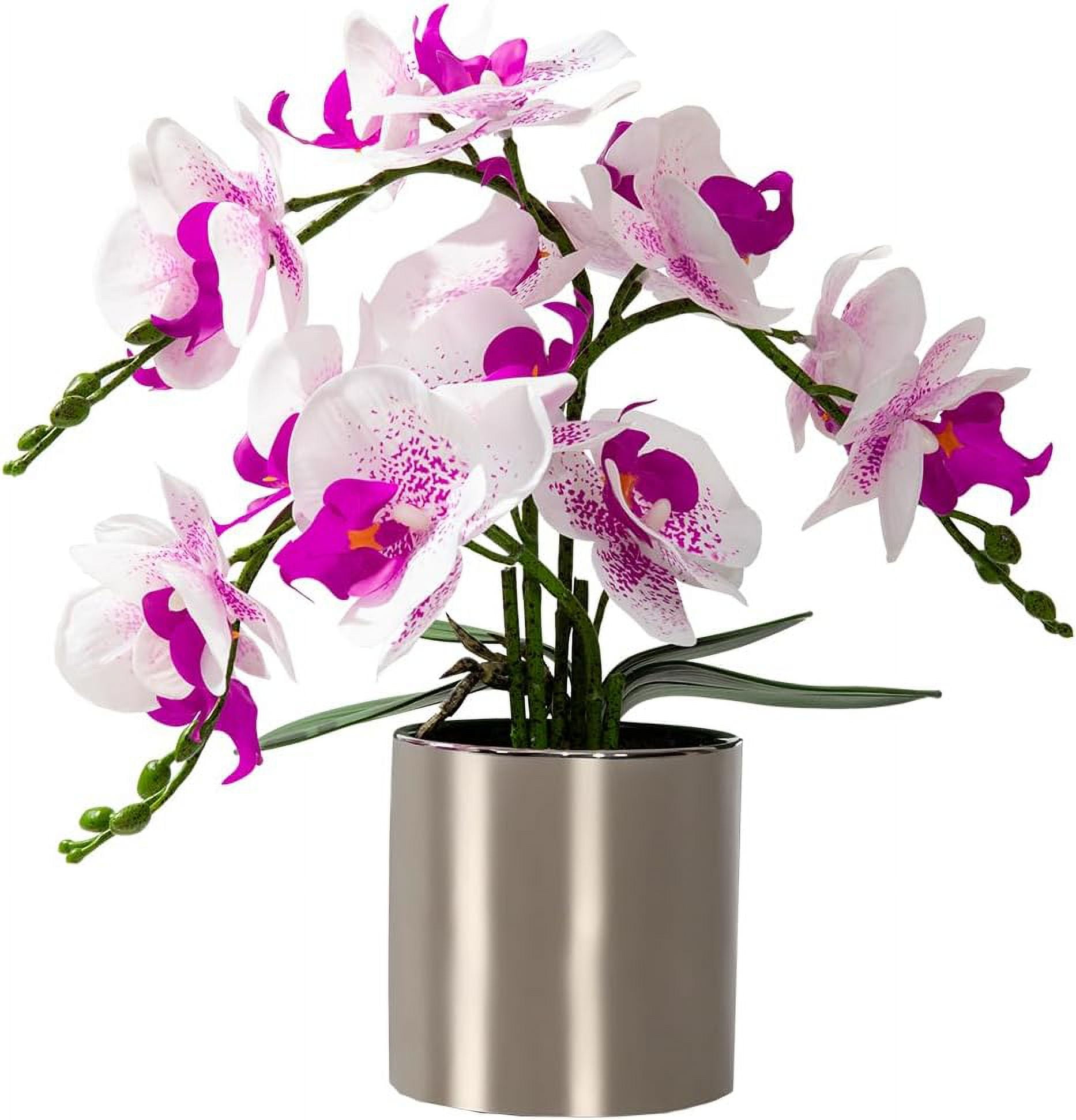 BESTKITTY LNG Artiial Ord Flower with Vase Realist Ords Faux Flower ...