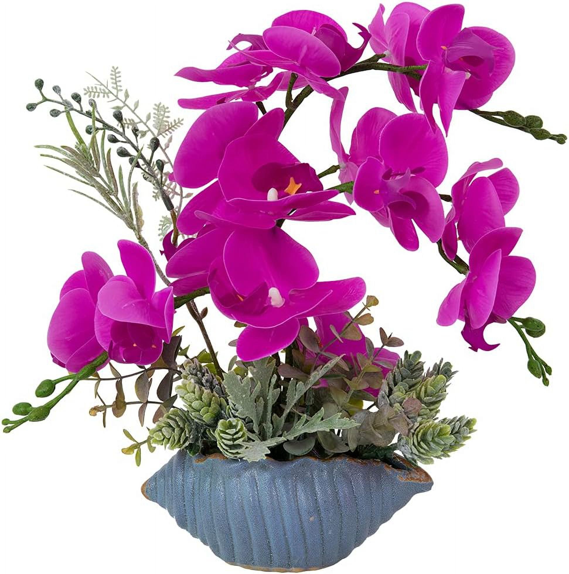 BESTKITTY LNG Artiial Ord Flower with Vase Realist Ords Faux Flower ...