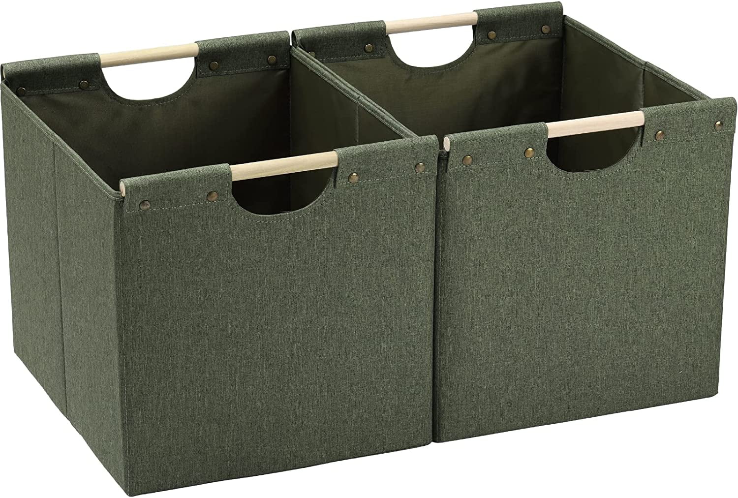 BESTKITTY Large Collsible Storage Bins, Linen Fabr, Pa of 2, Storage ...