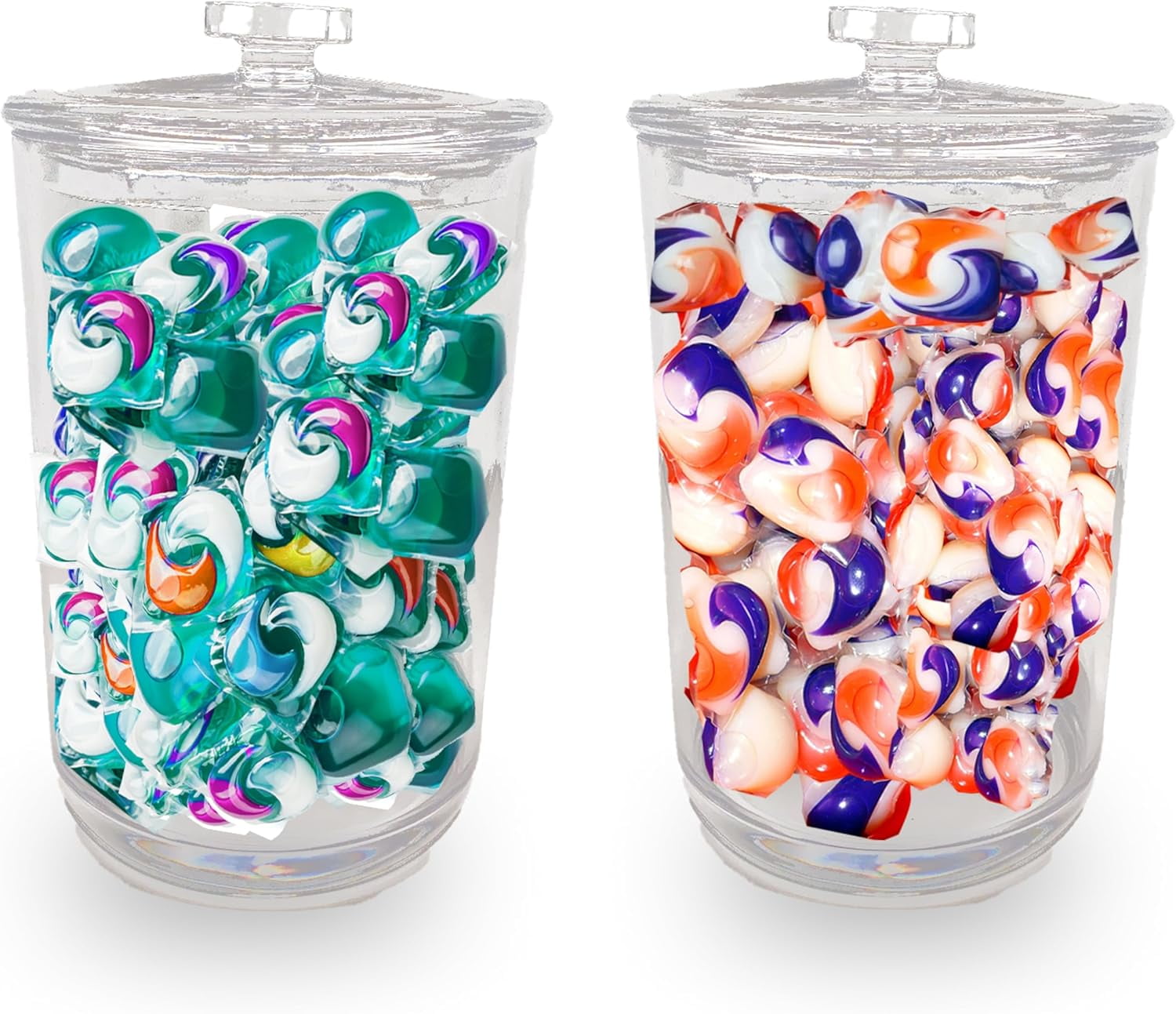 BESTKITTY Laundry Jars with Lid, 2 Pa Tall Laundry Detergent Jar, Glass ...