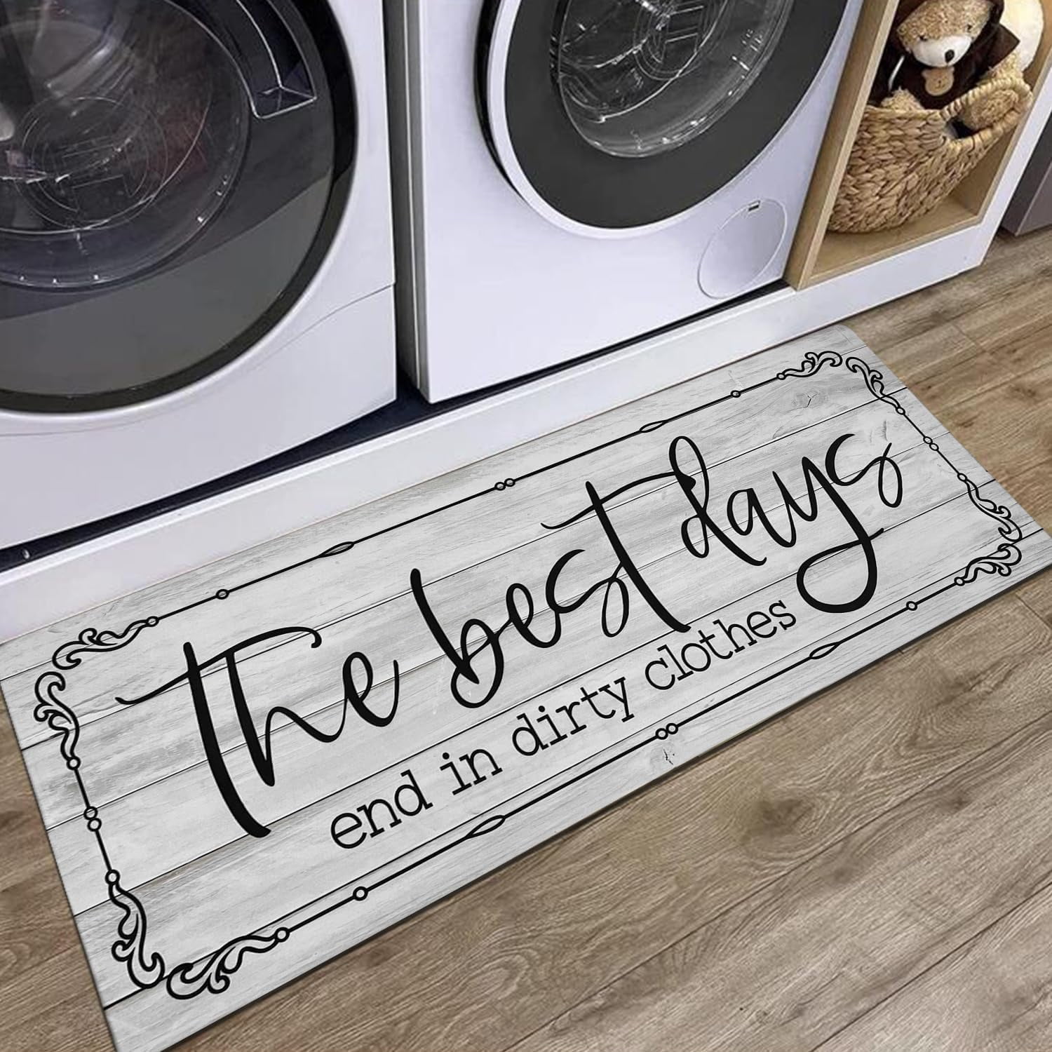 BESTKITTY Laundry Room Rug Runner 20"x48" Non Slip Laundry Rug en Rugs ...
