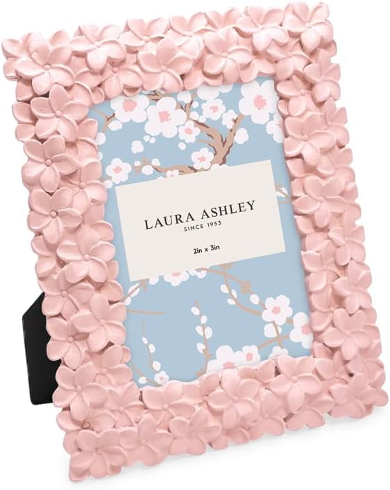 BESTKITTY Laura ley 2x3 Pink Flower Textured Hand-Crafted Resin Pture F ...