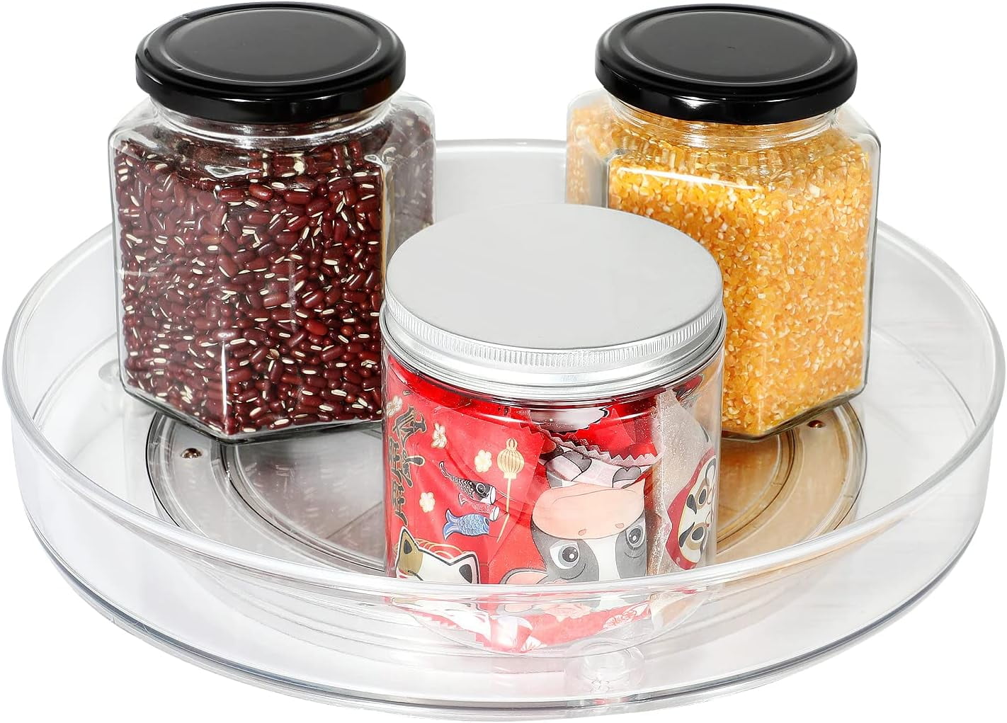 BESTKITTY Lazy Susan Condiments Organizer, Spe Ra Storage Turntable for ...
