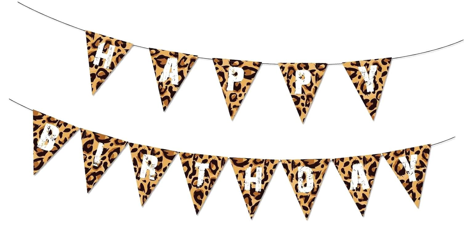 BESTKITTY Leopard Print Banner Party Decoration, Animal Print Themed ...