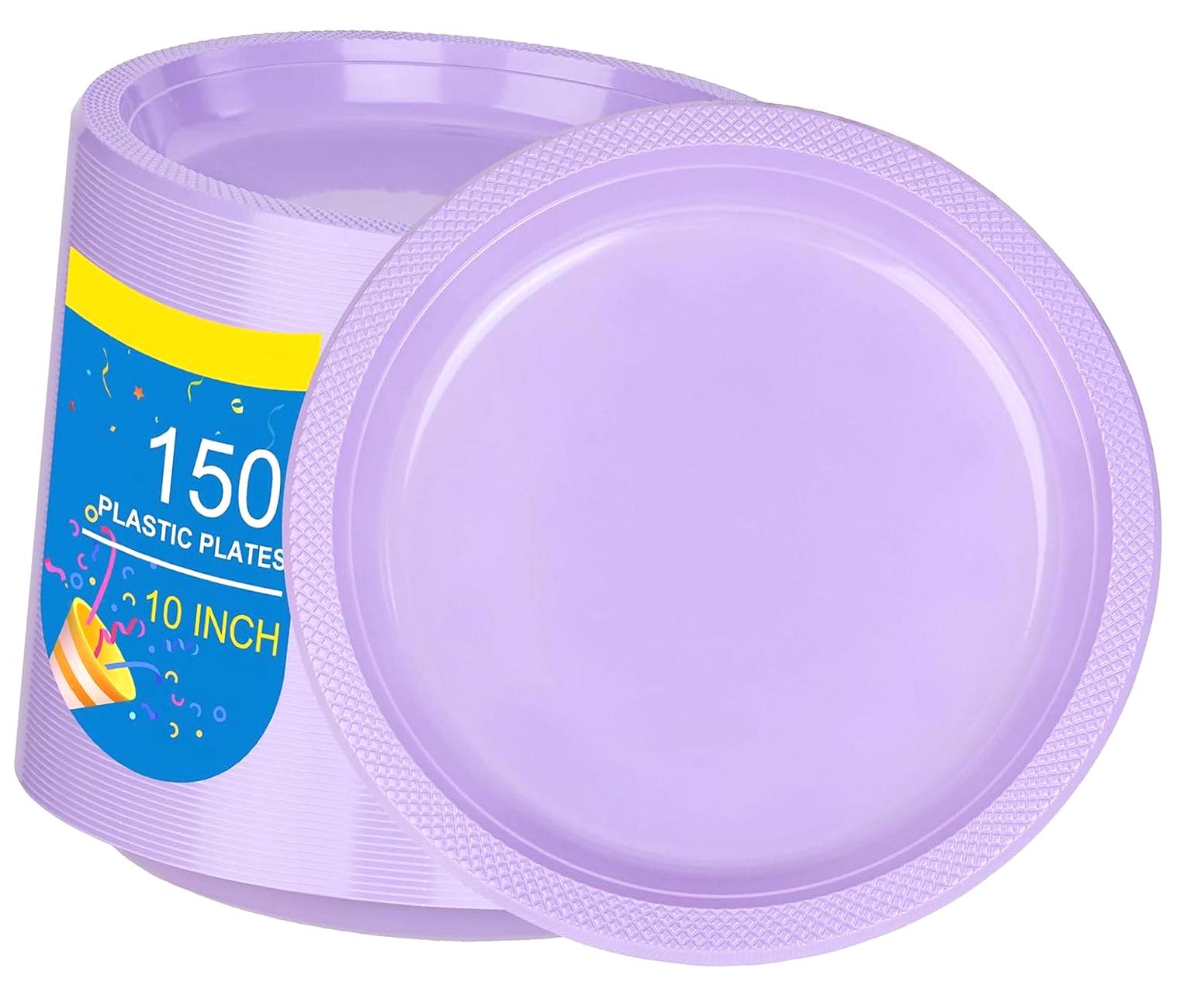 BESTKITTY Light Blue Party Plates 9 Inch -150 Count, Plastic Blue ...
