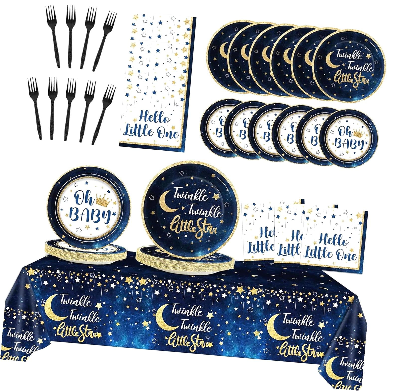 BESTKITTY Little Star Party Supplies Tableware Set for 24 Guests Gender ...