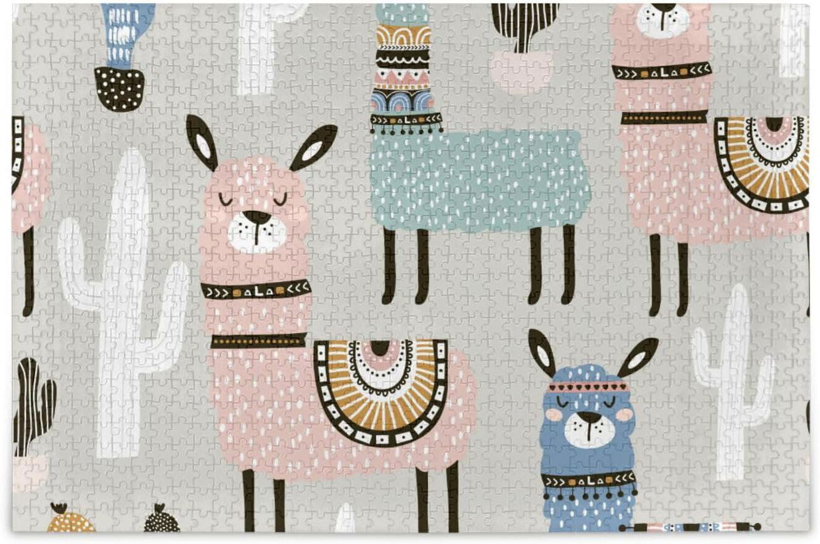 BESTKITTY Llama Jigsaw Puzzle 1000 Pieces, Educational Decompressing ...