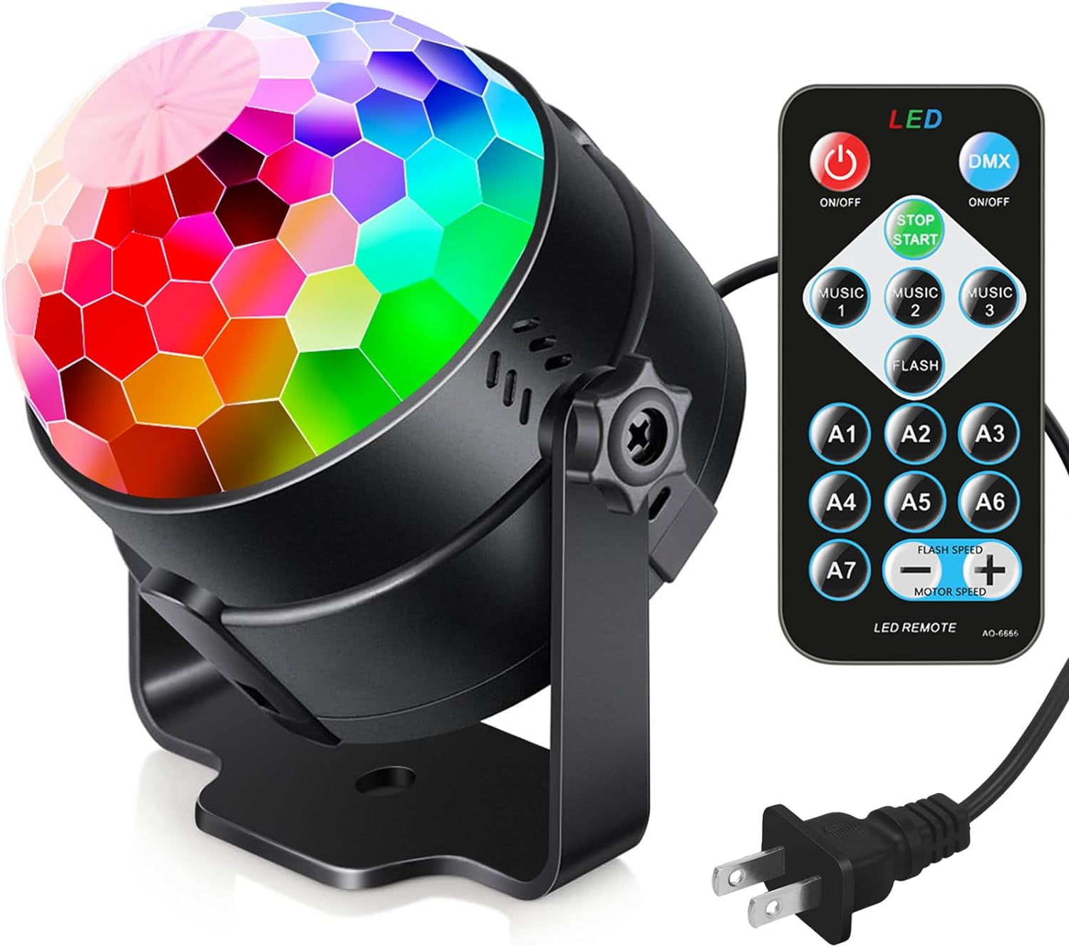 BESTKITTY Ludit Sound Activated Party Lights with Remote DJ Lighting ...