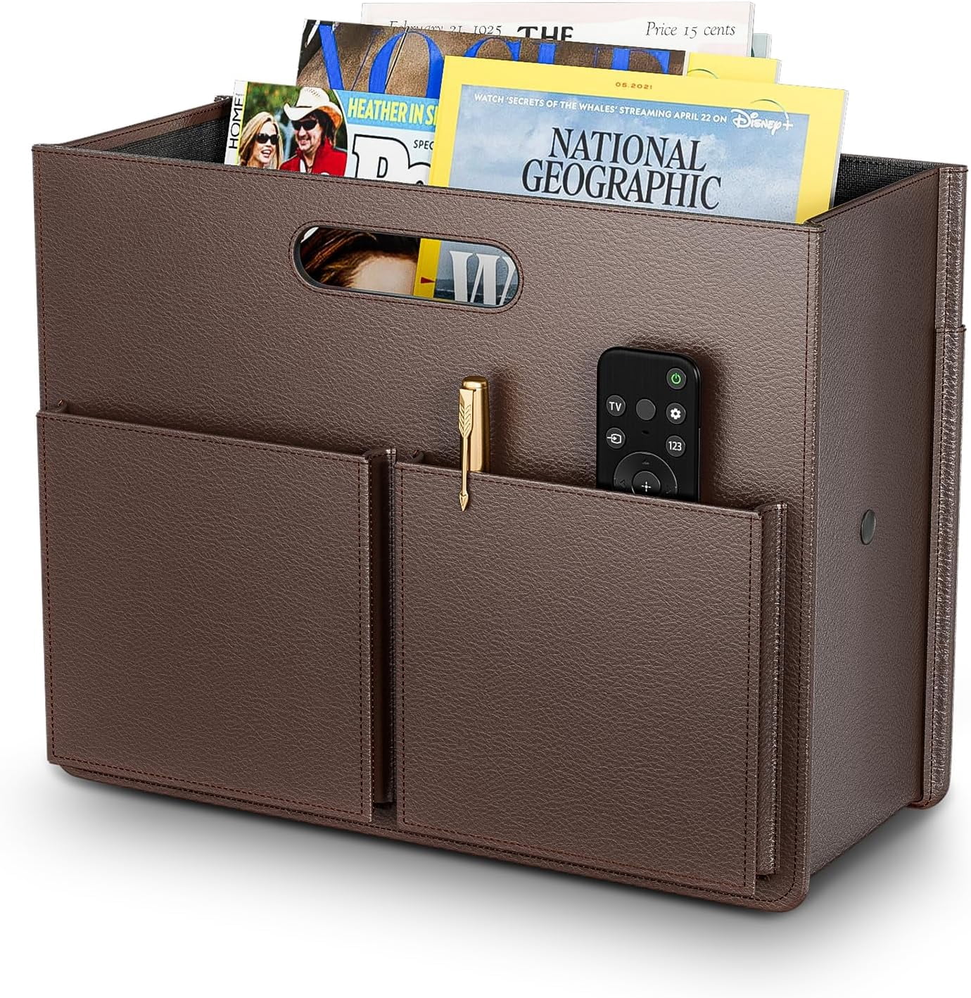 BESTKITTY Magazine Holder Magazine Ra Floor, Stable Foldable PU Leather ...