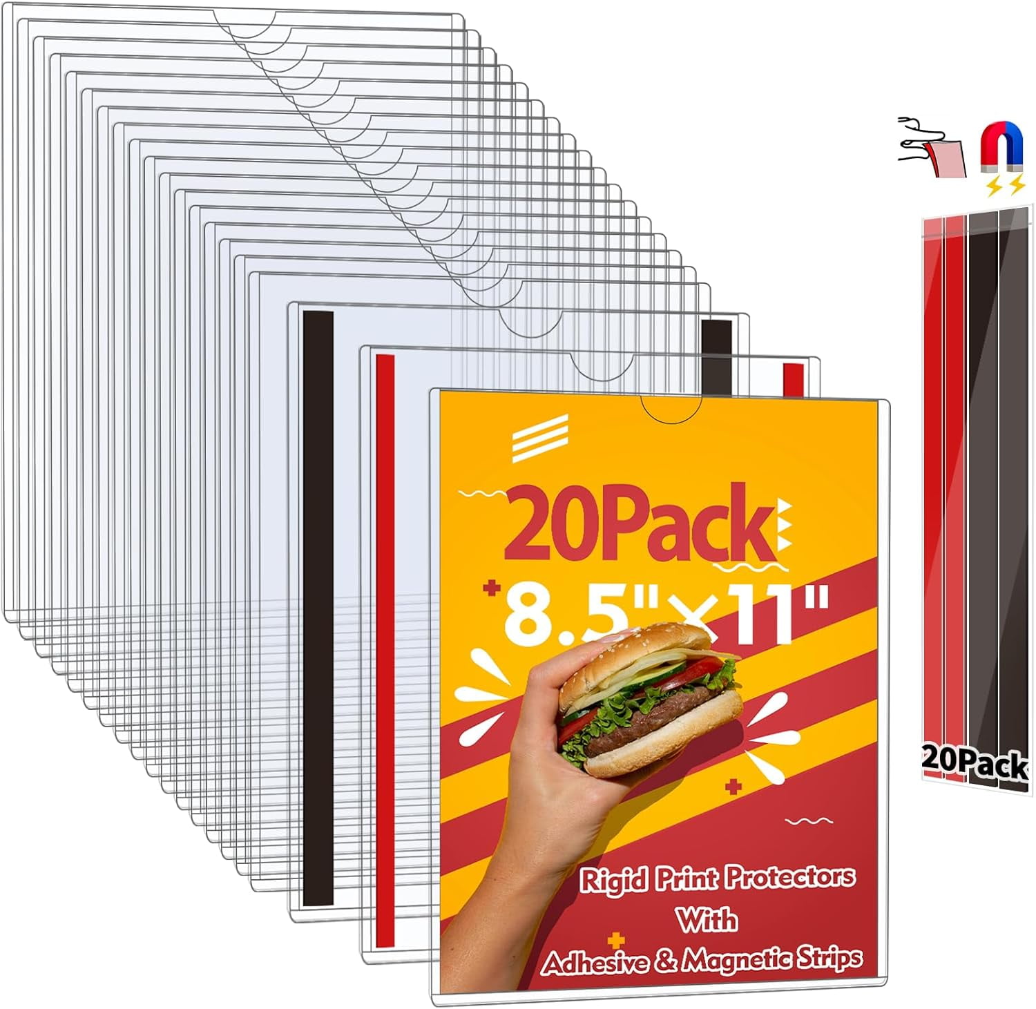 BESTKITTY Magnet Sign Holder 8.5 x 11 - Clear Plast Fe for Refrigerator ...