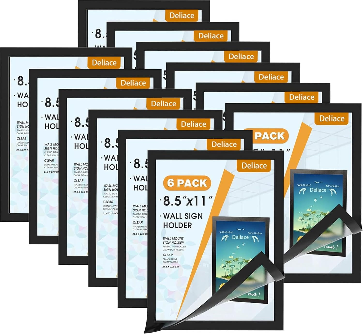 BESTKITTY Magnet Sign Holder 8.5 x 11 Wall nt, Self Aesive Display ...