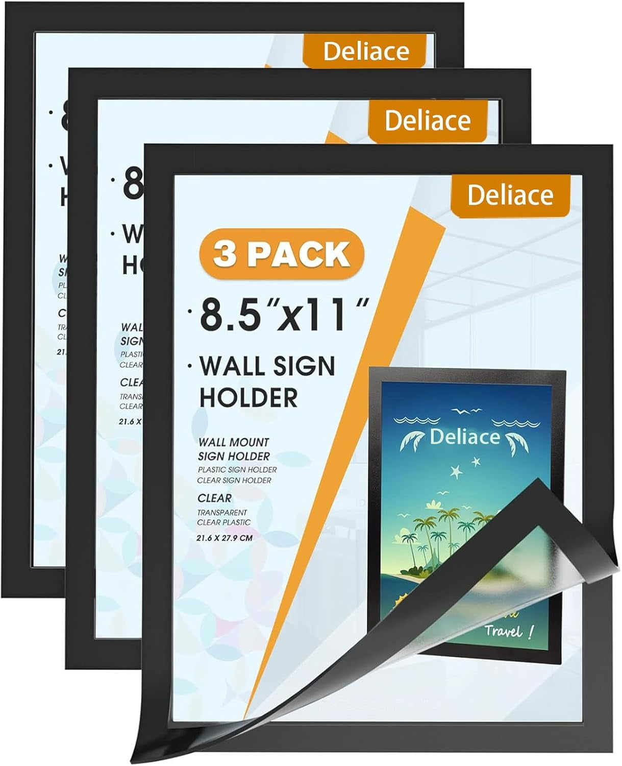 BESTKITTY Magnet Sign Holder 8.5 x 11 Wall nt, Self Aesive Display ...