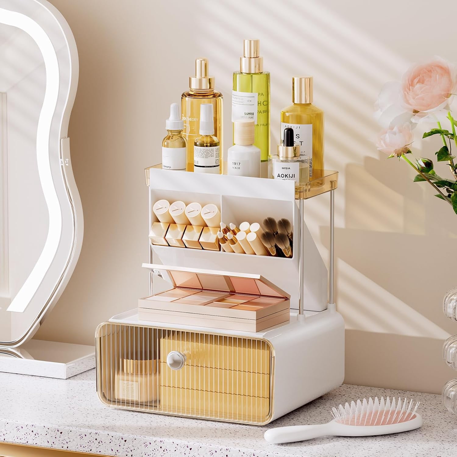 BESTKITTY Makeup Organizer Counte with Big Drawers, Batoom Counter ...