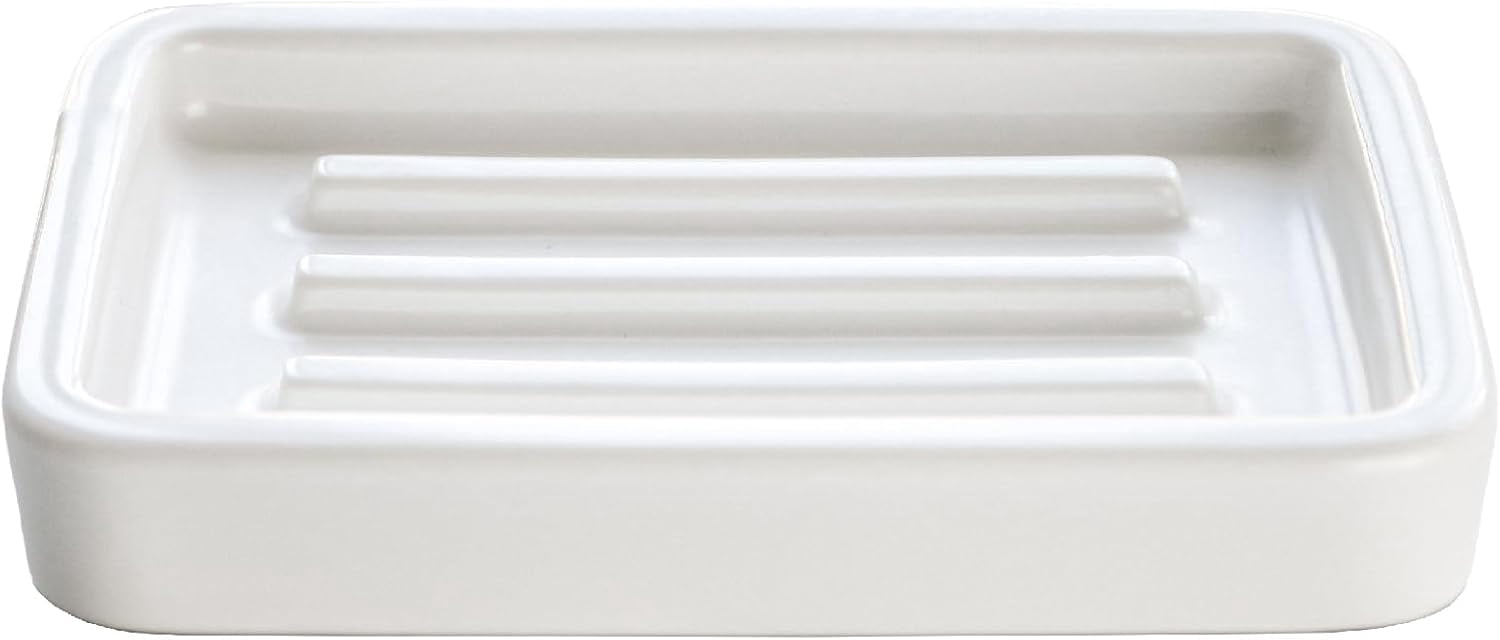 BESTKITTY Matte Ce So Dish with Raised Ridges, Rectangle Bar So Holder ...