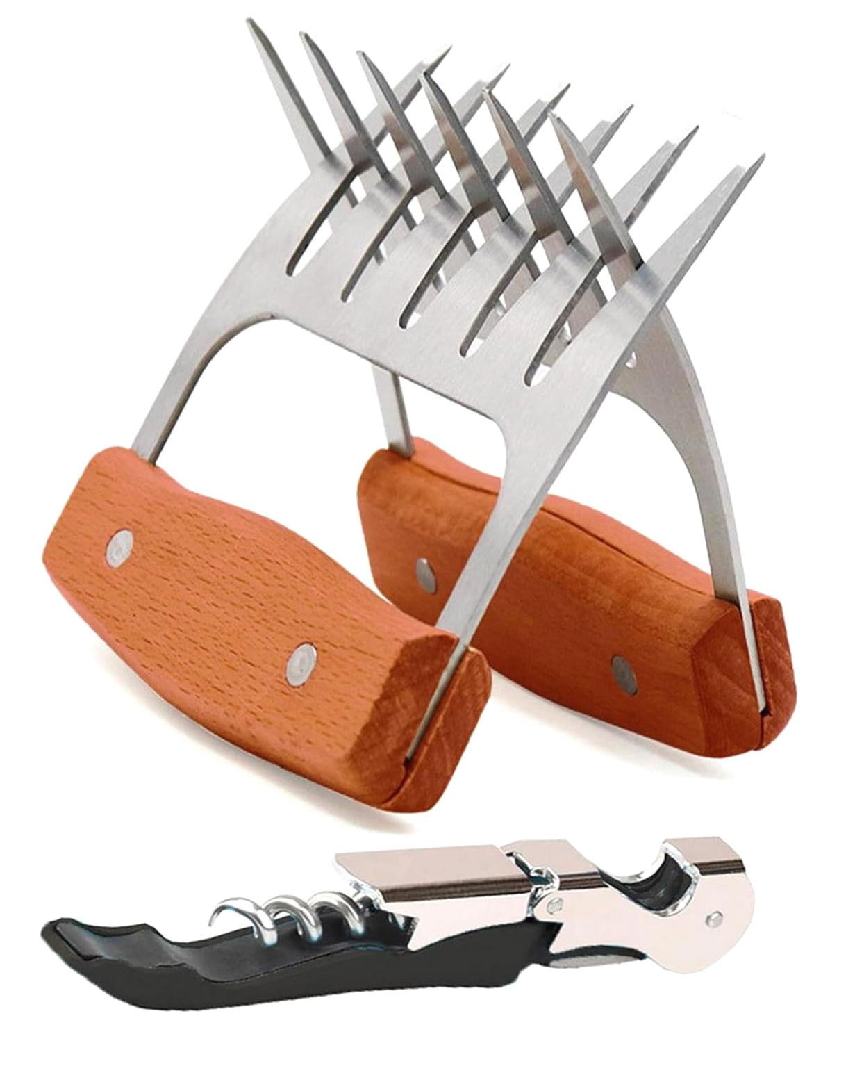 BESTKITTY Meat Shredder Claws Set of 2 - Stainless Steel Wooden Meat ...