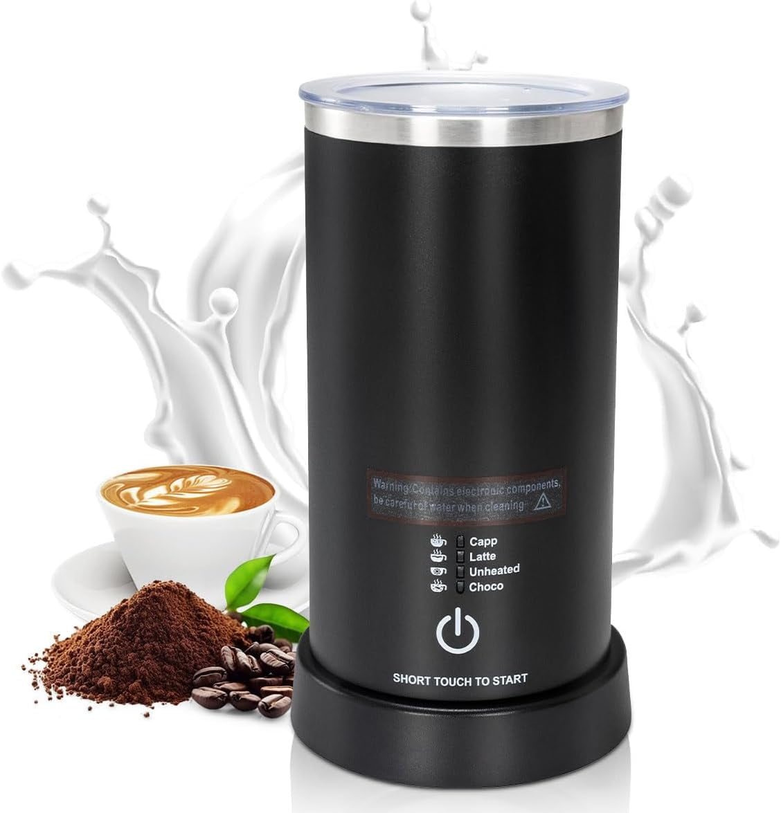 BESTKITTY Milk Frother Electr, 4-in-1 Milk Frother and Steamer for ...