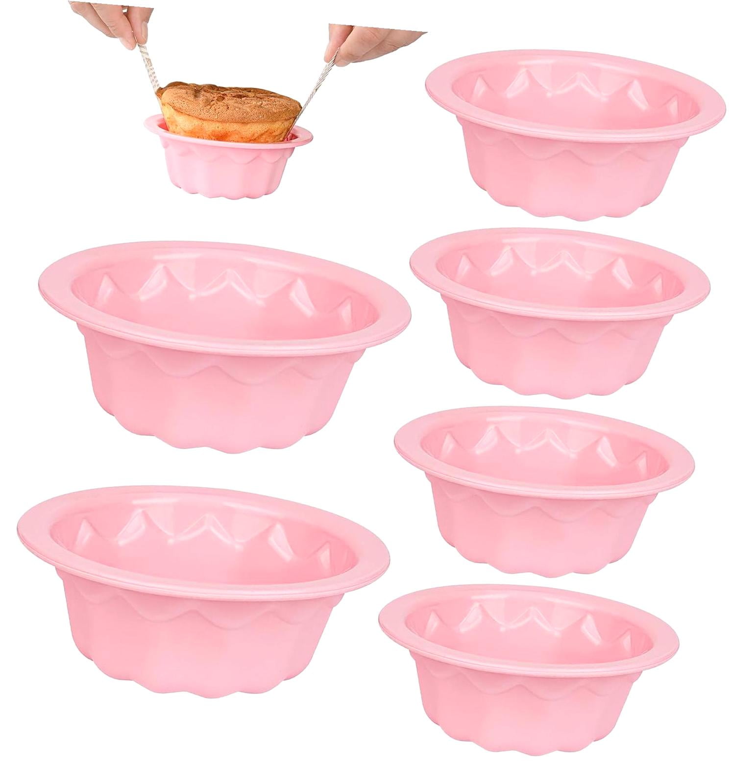 BESTKITTY Mini Fluted Tube Cake Pan Set, 6-Piece 4 Inch Small Cake Pans ...