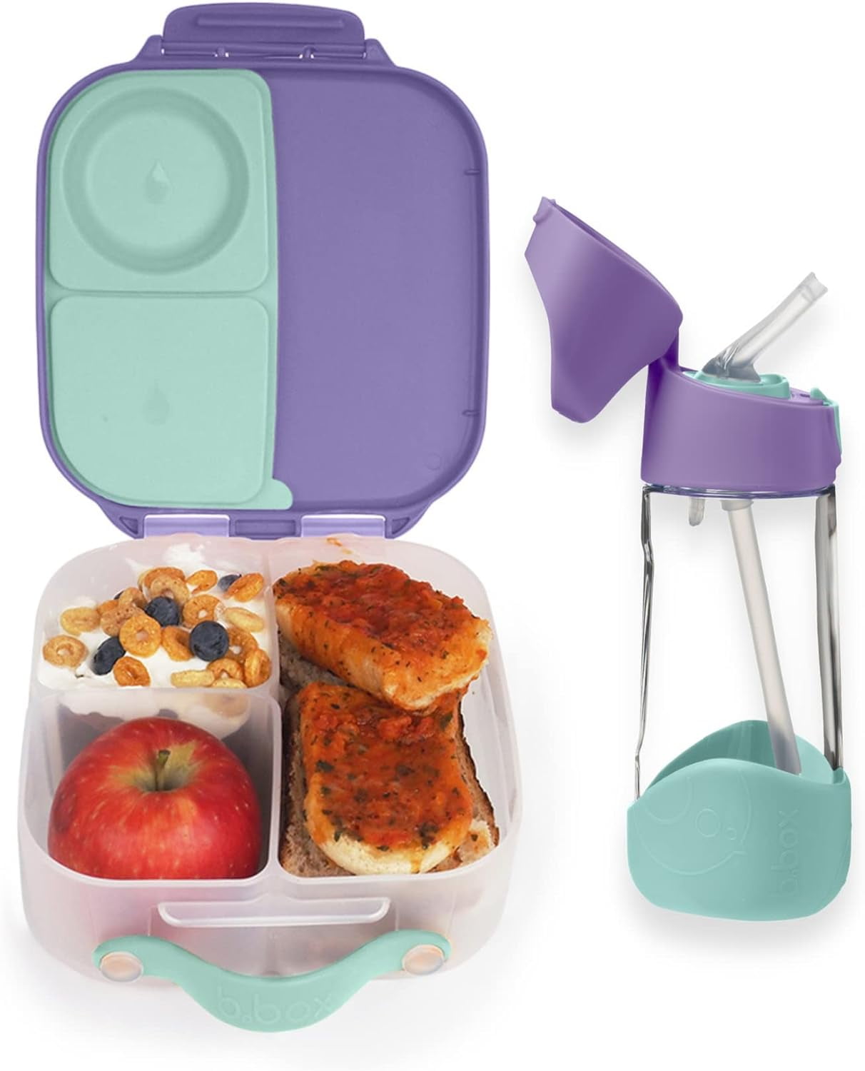 BESTKITTY Mini Lunbox & 15oz Tritan Straw Water Bottle | Matng /Lun Box ...