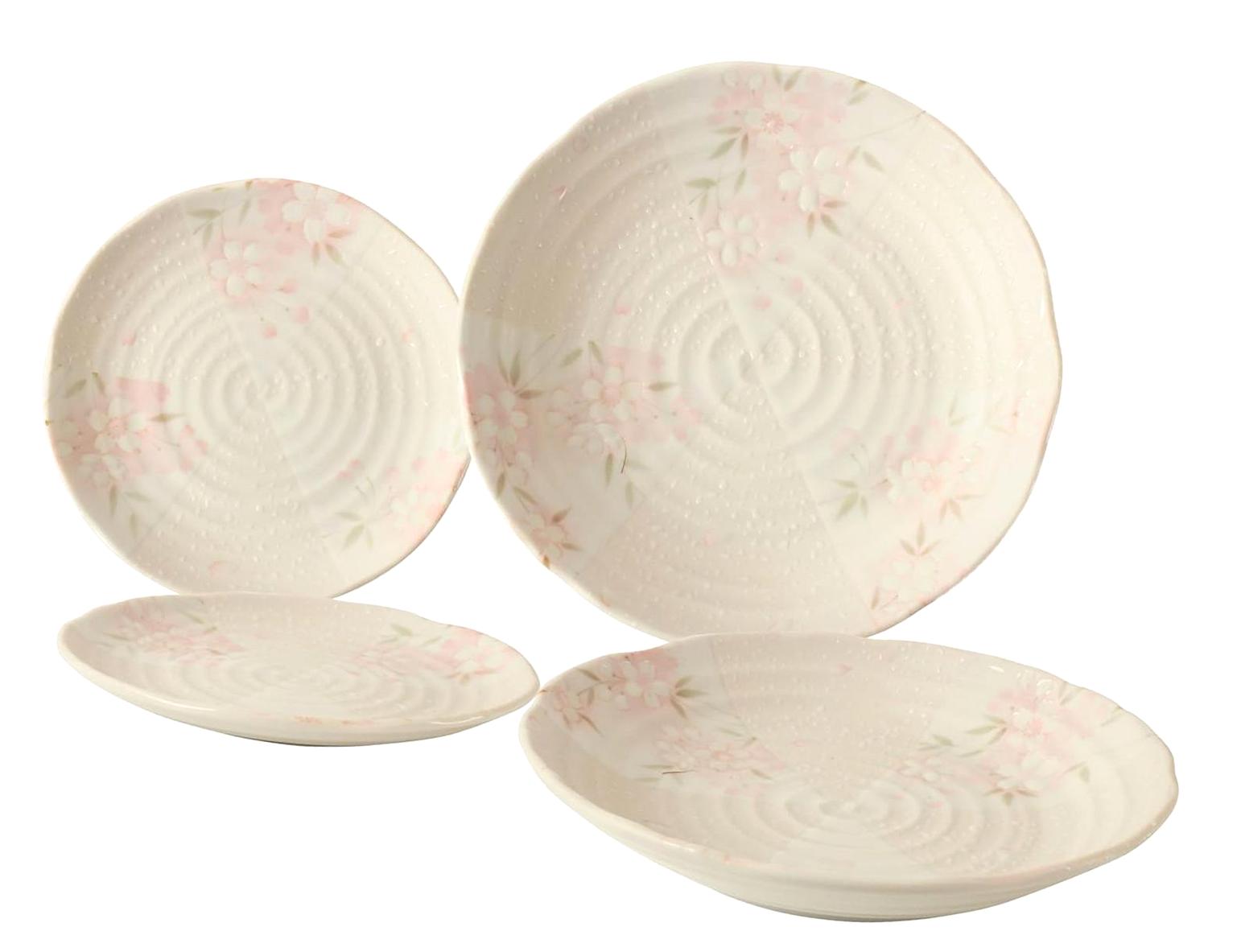 BESTKITTY Mino Ware Japanese Ceramics Set, Includes 2 Pasta Plates & 2 ...