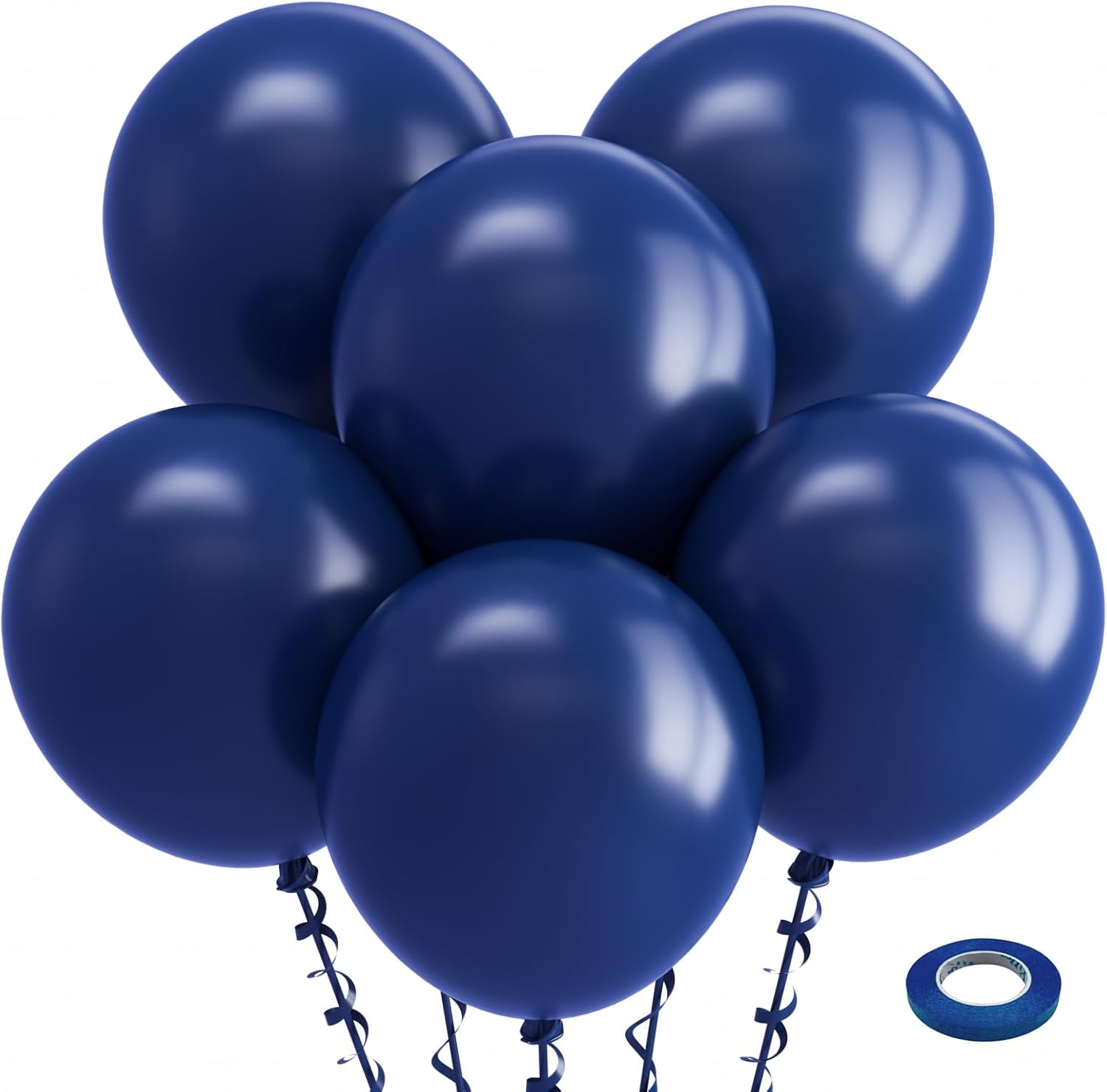BESTKITTY Navy Blue Balloons 18 In - 30 Pa Large Th Blue Balloons Big Round D Blue Latex ...