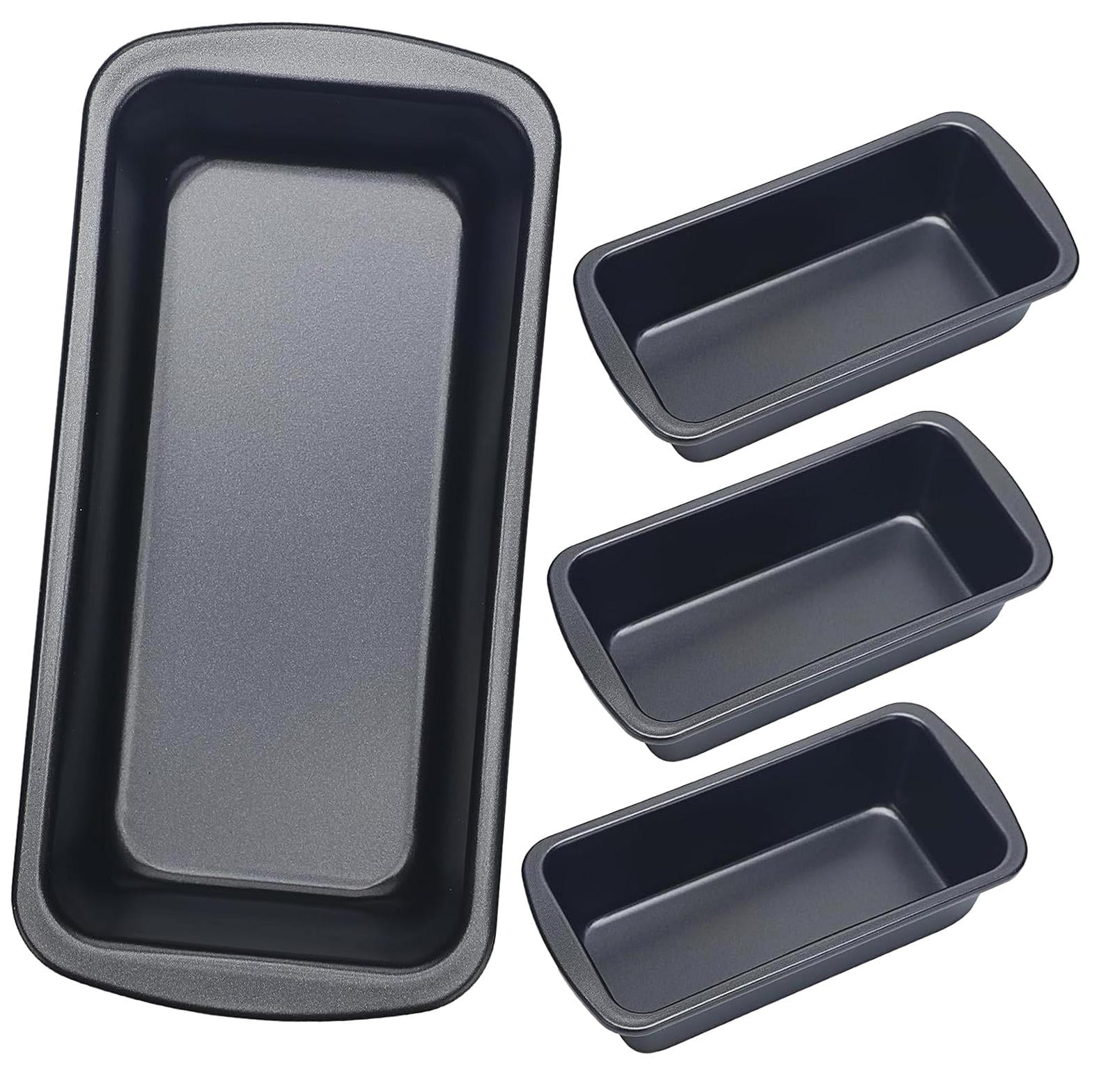 BESTKITTY Non-Stick Bread Pan Set, 4-Piece Toast Baking Tray, 7.2 x 3.7 ...