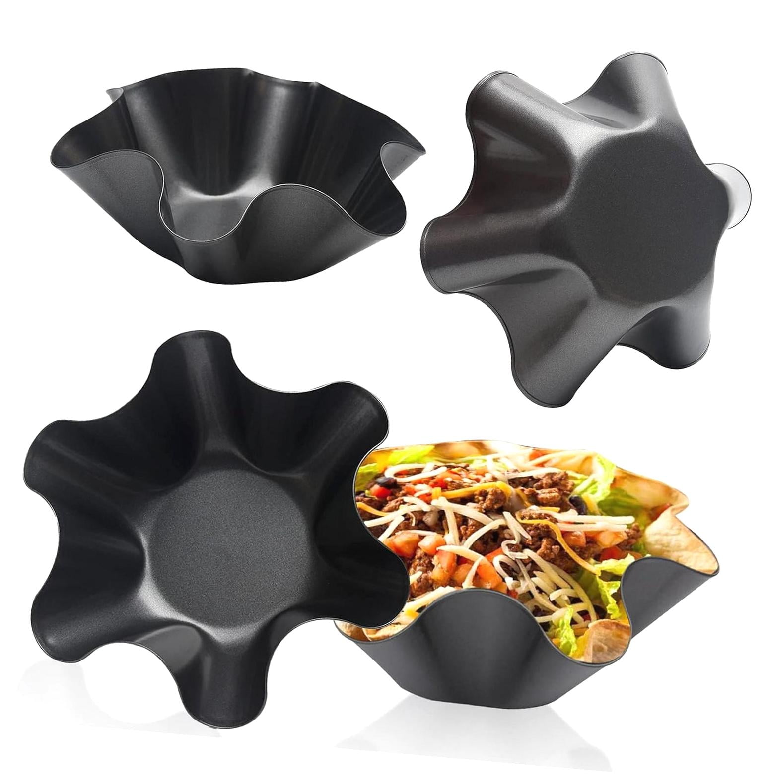 BESTKITTY Non-Stick Fluted Tortilla Mold Set, Extra Thick Steel Taco ...