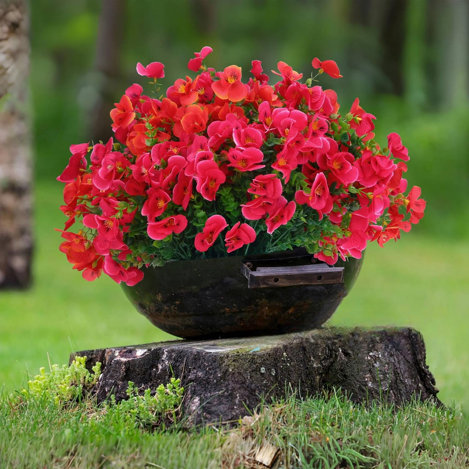 BESTKITTY Outdoor Arti 12 Bundles Fake Flowers for Sp Summer Decoration ...