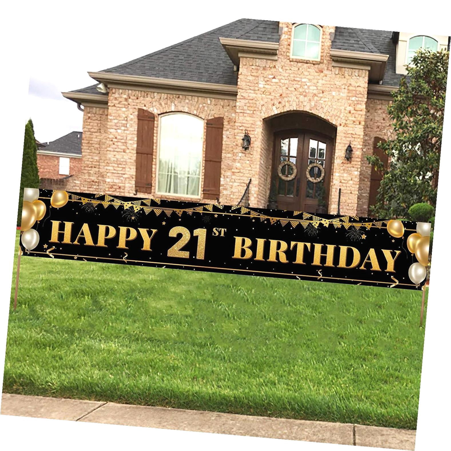 BESTKITTY Oversized Joyful 21st Birthday Celebration Sign, Black and ...