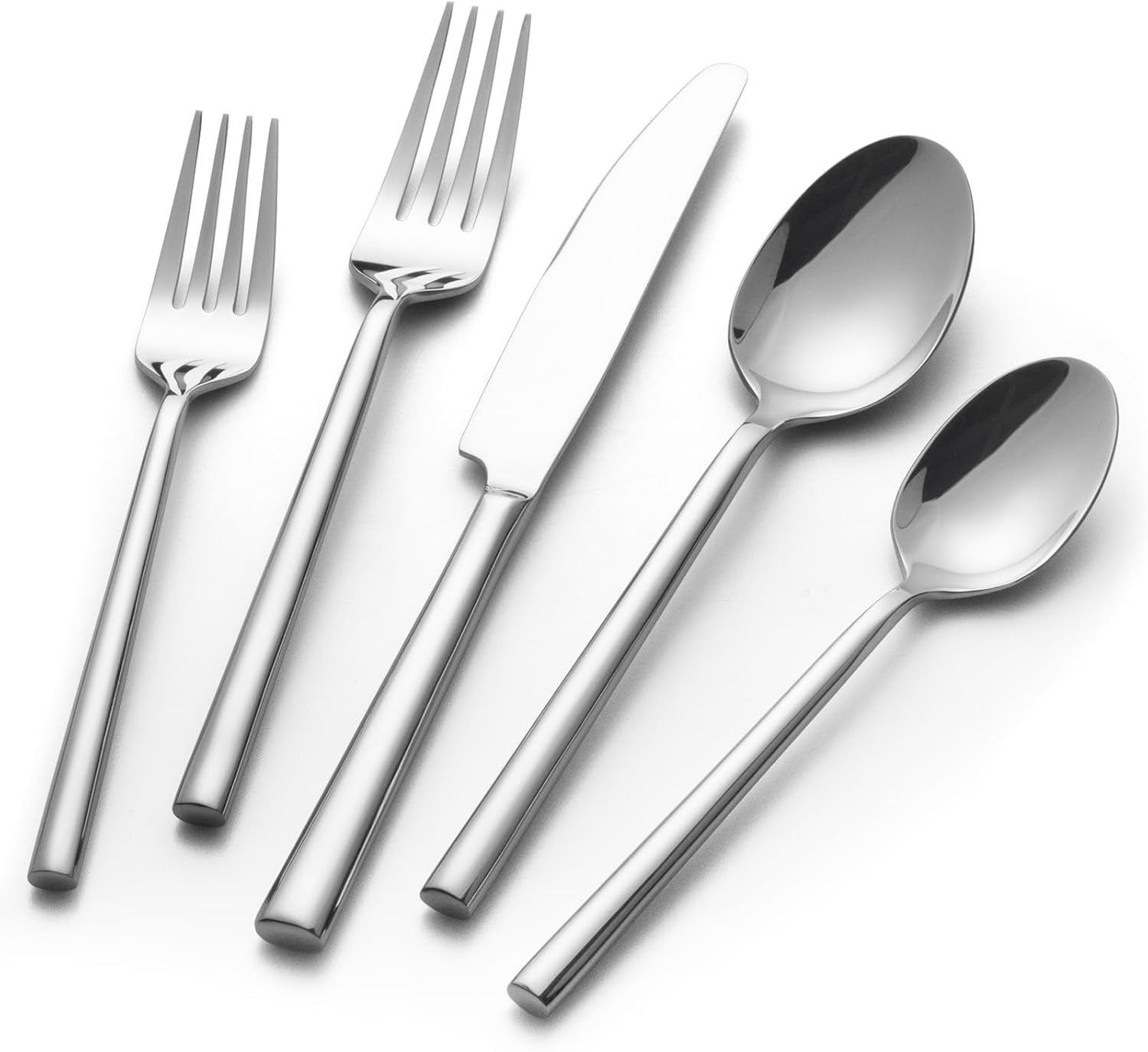 BESTKITTY P 20-Piece Forged Silverware Set Stainl Steel Flatware Set ...