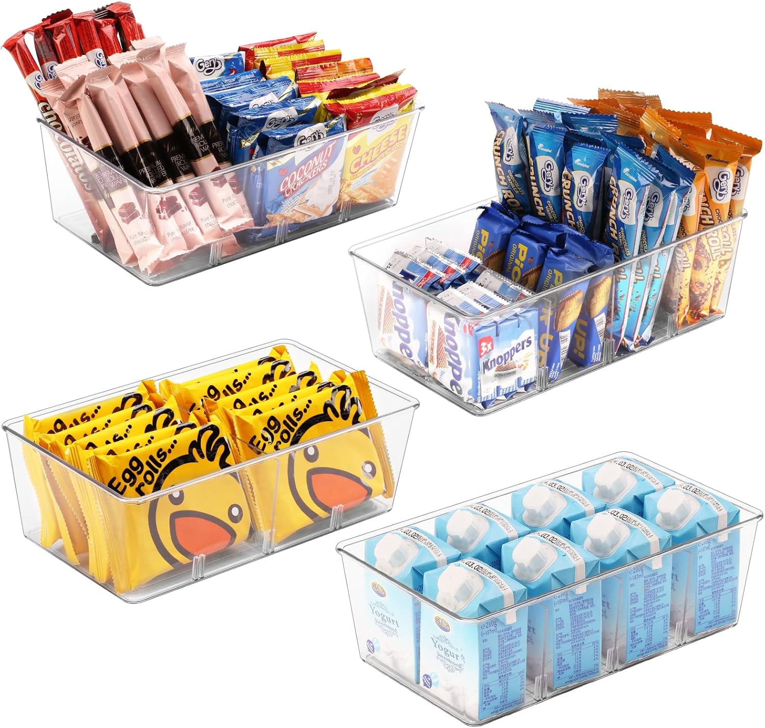 BESTKITTY Pantry Organizers and Storage, onta 4 Pa Clear Storage Bins ...