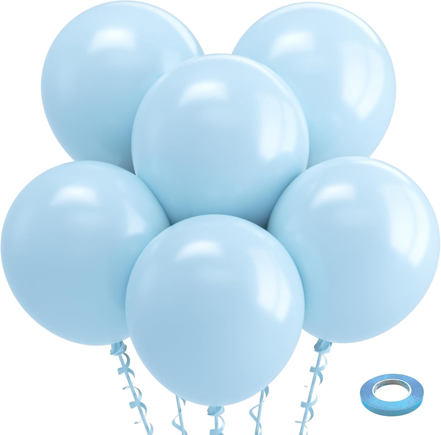 BESTKITTY Pastel Blue Latex Party Balloons - 30 Pa 18 in Round Helium ...