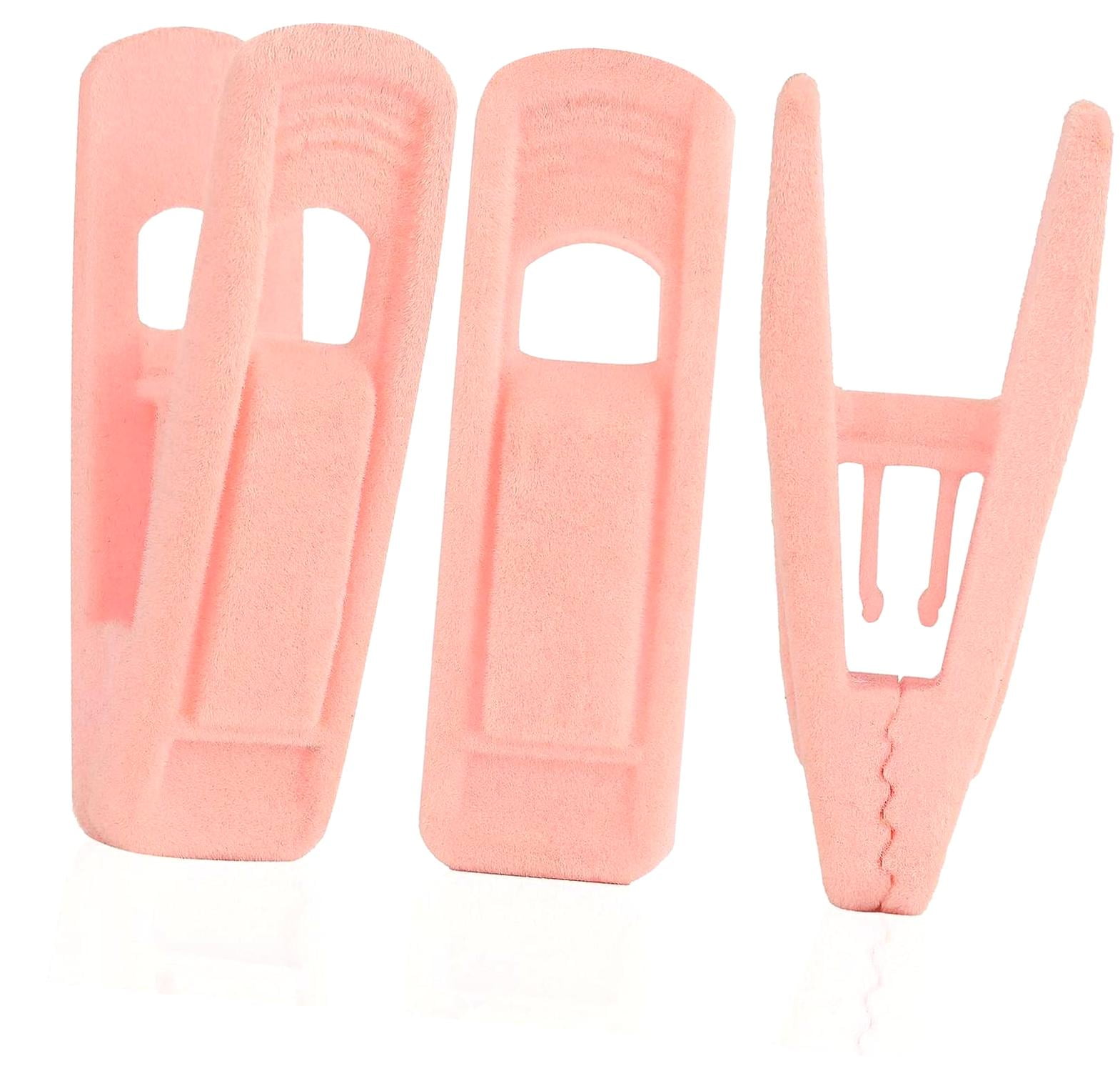 BESTKITTY Pink Velvet Hanger Clips Pack of 24, Pants Velvet Clips ...