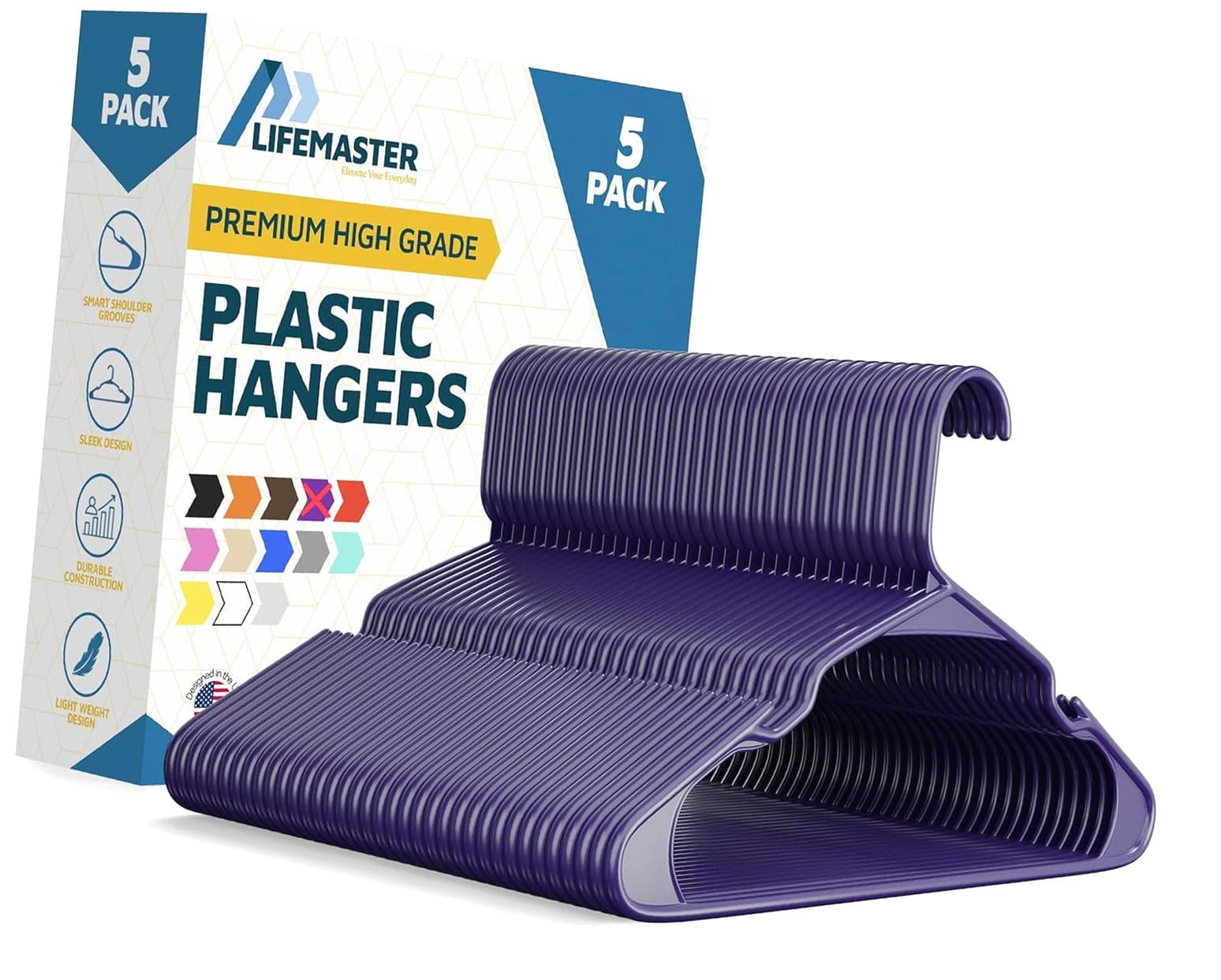 BESTKITTY Plastic Garment Hangers – Robust Hanger Collection, for ...