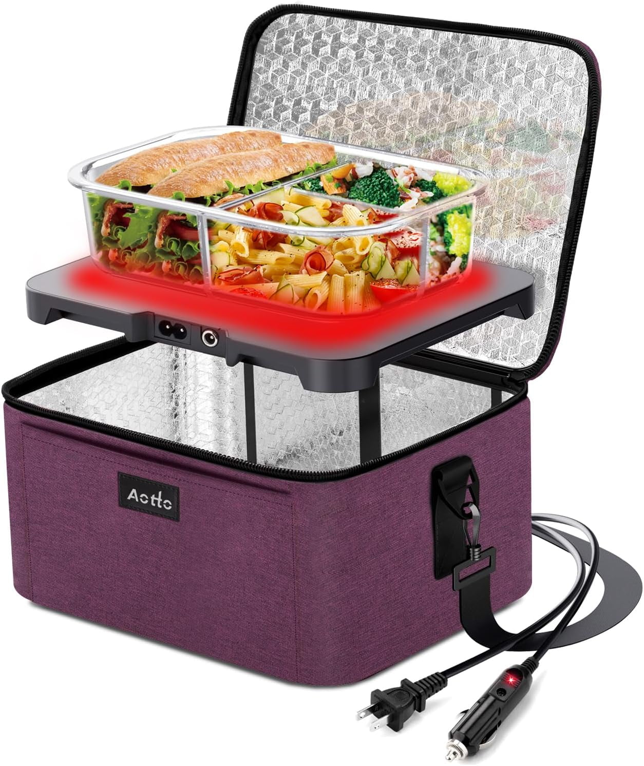 BESTKITTY A Portable Oven, Electr Lun Box Food Heater - 12V/24V/110V 3 ...