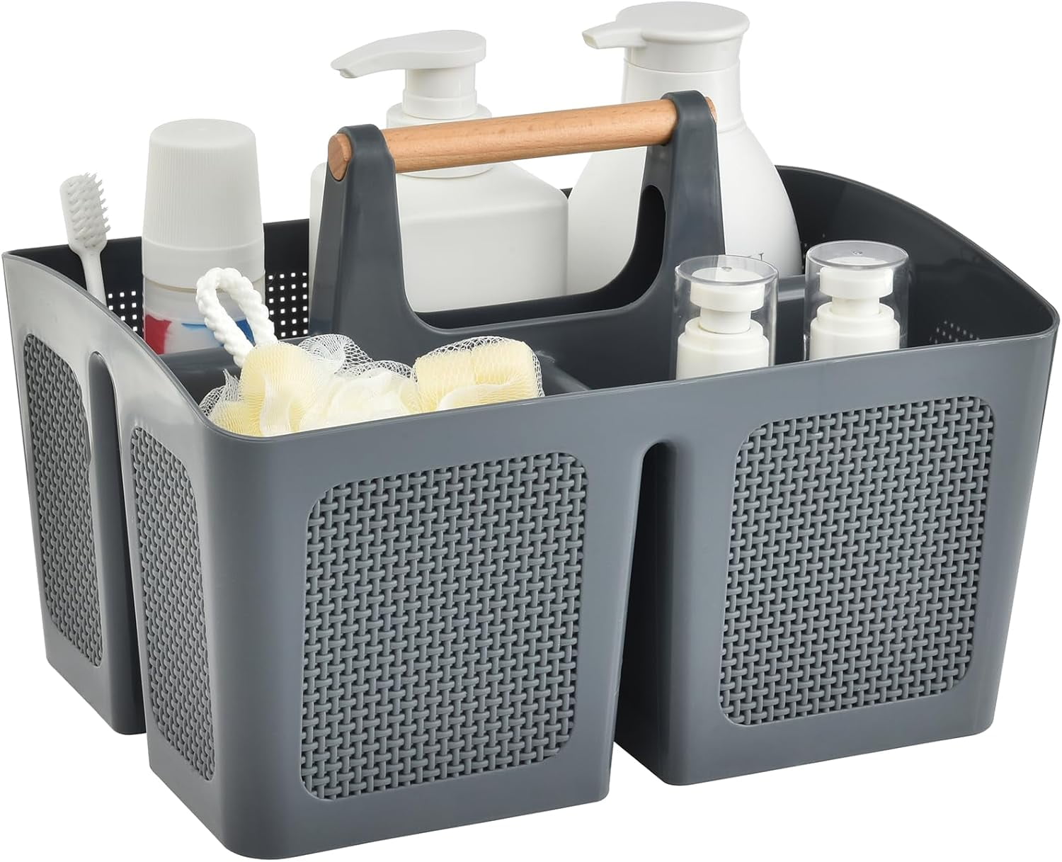 BESTKITTY Portable Sr Caddy Basket with Compartments, Plast Divided ...