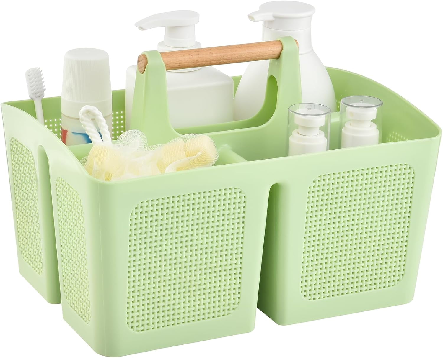 BESTKITTY Portable Sr Caddy Basket with Compartments, Plast Divided ...
