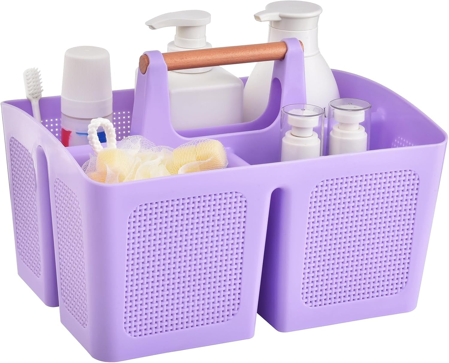 BESTKITTY Portable Sr Caddy Basket with Compartments, Plast Divided ...