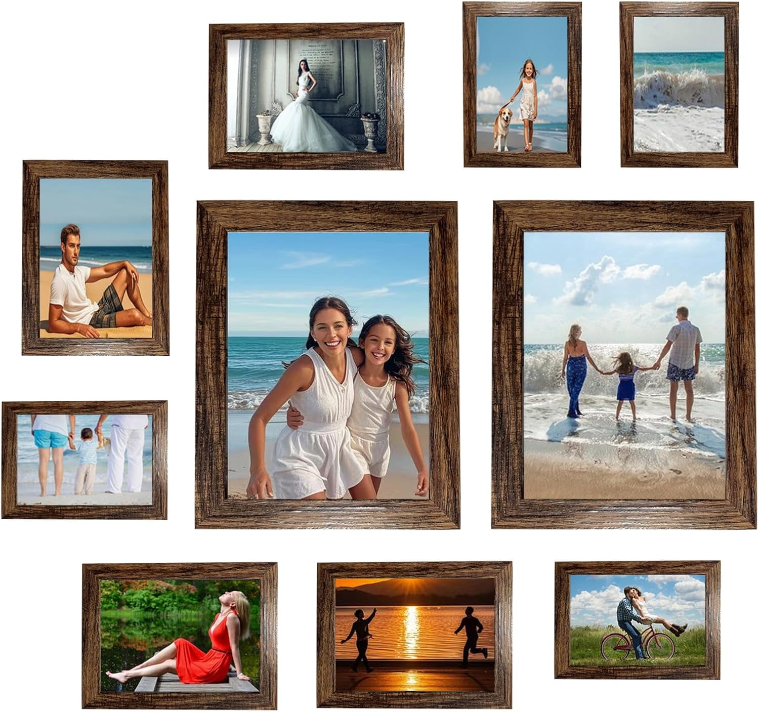 BESTKITTY Pture Fs set with Two 11x14, Four 8x10, Four 5x7 Gallery Wall ...