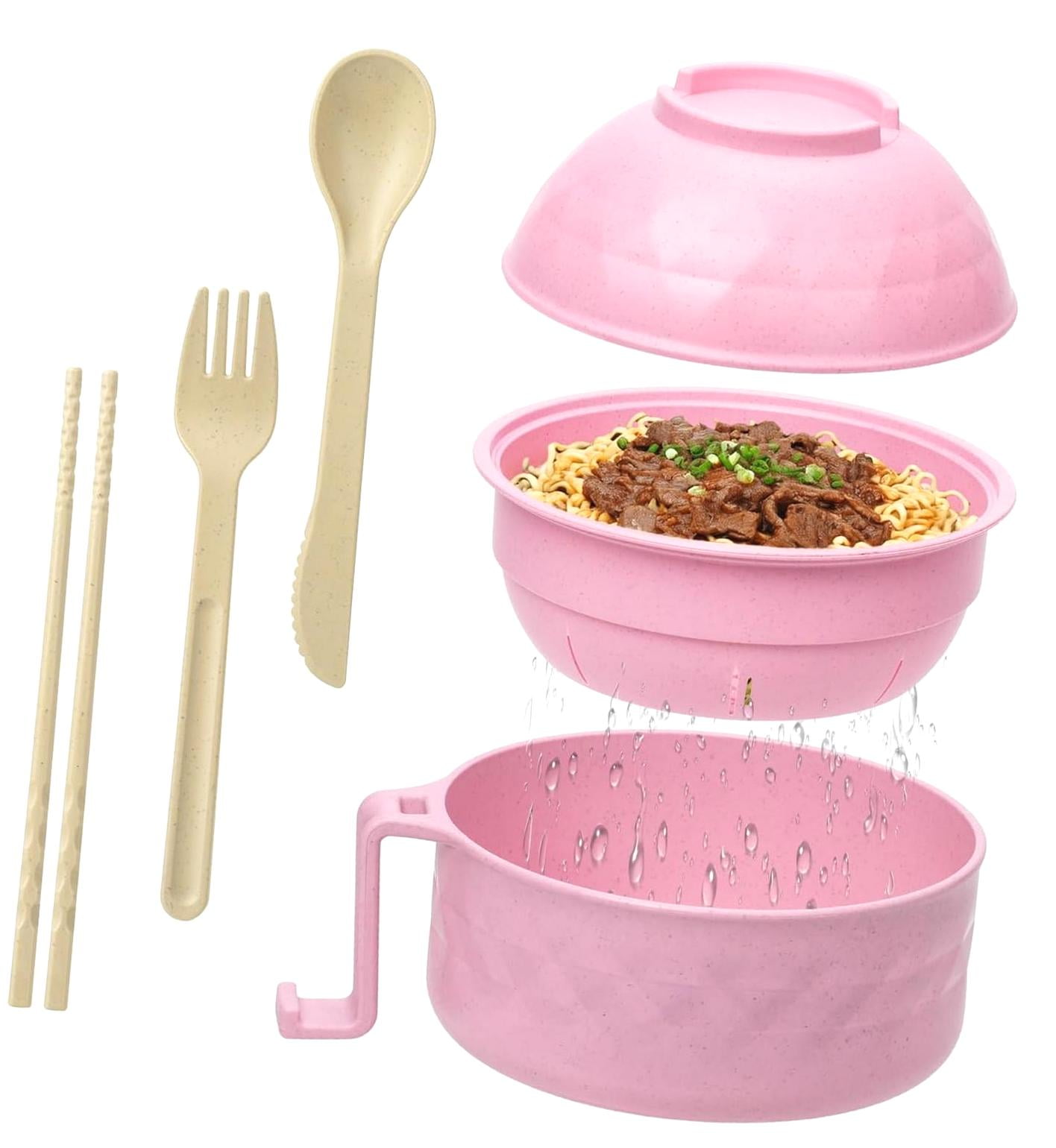BESTKITTY Ramen Bowl Set,Microwave Ramen Cooker Noodles Bowl with ...