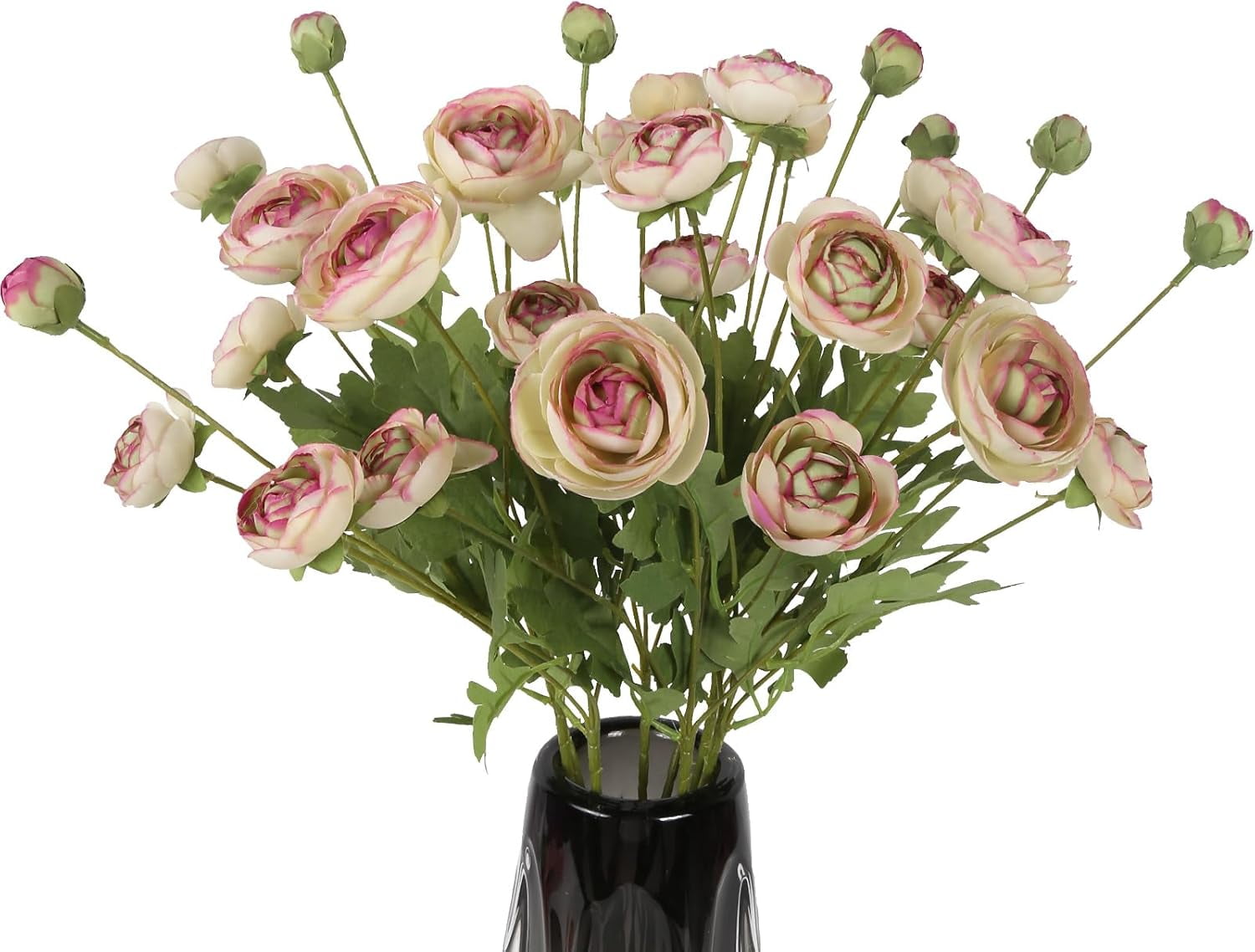 BESTKITTY Ranunculus Arti 8PCS 32Heads Green Ranunculus Silk Flowers ...