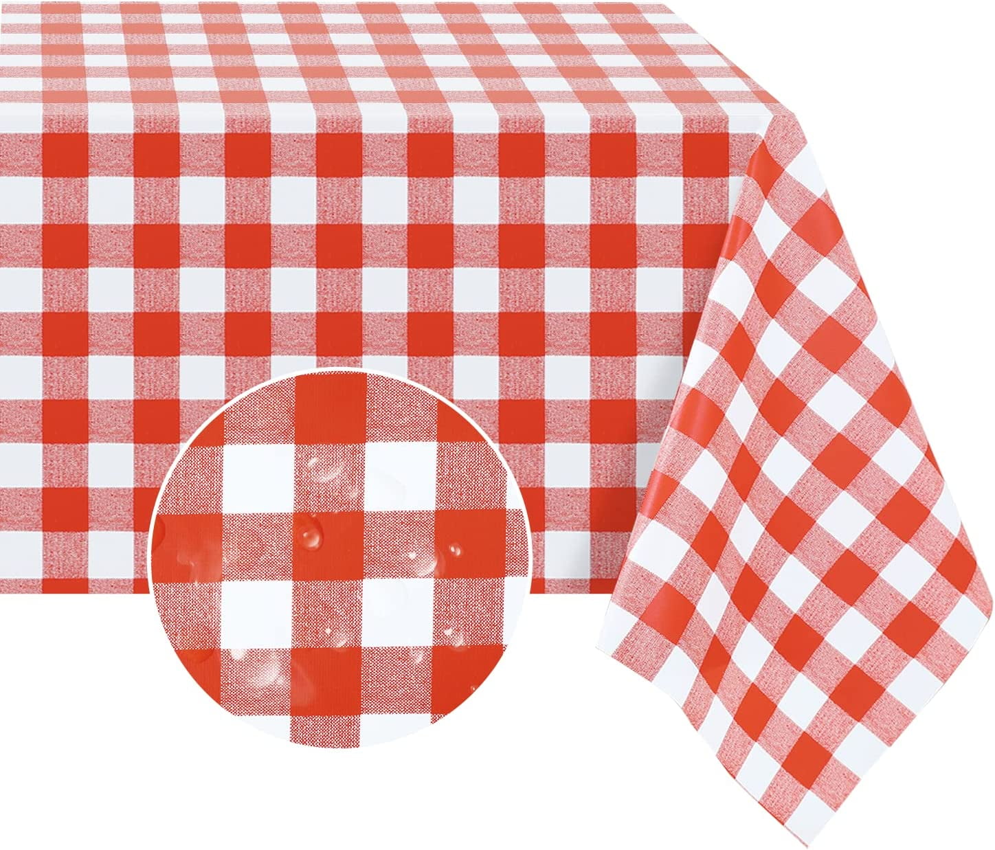 BESTKITTY Rectangle Vinyl PVC Tablecloth, 100% Waterof alo Plast Table ...