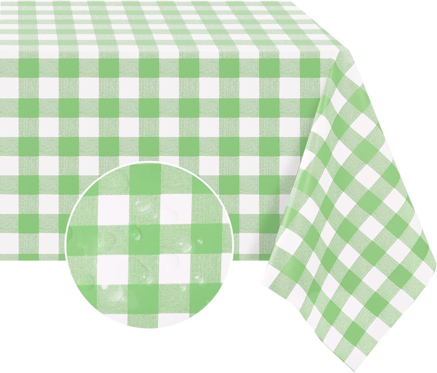 BESTKITTY Rectangle Vinyl PVC Tablecloth, 100% Waterof alo Plast Table ...