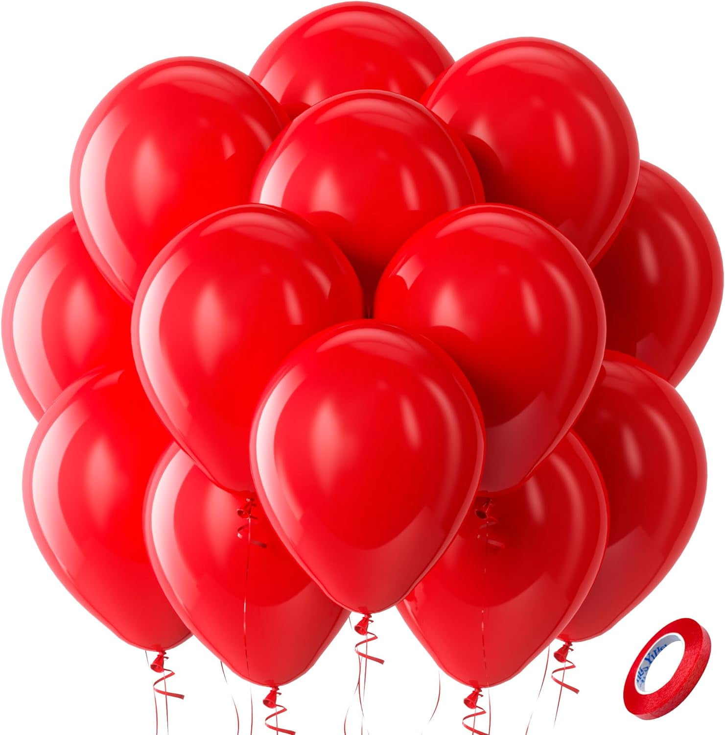 BESTKITTY Red Balloons Latex Party Balloons - 100 Pa 12 in Round Helium ...
