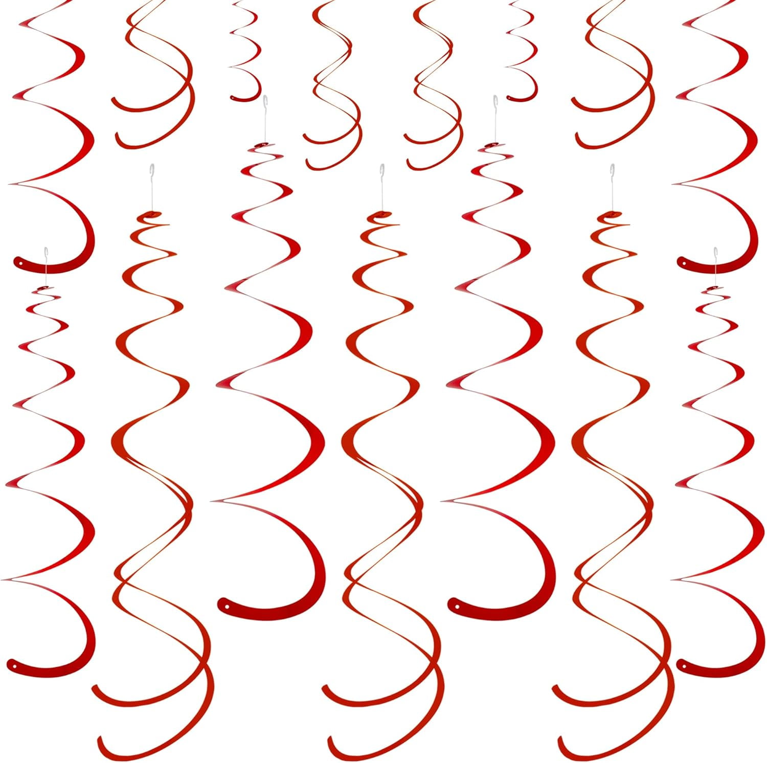 BESTKITTY Red Ceiling Swirl Foil Decorations Hanging Plast Streamer ...