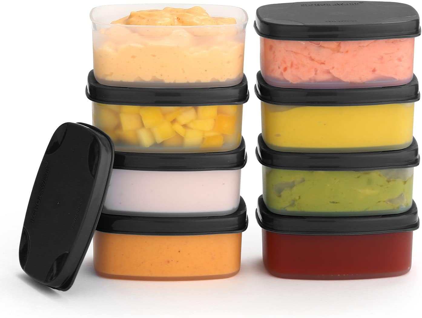 BESTKITTY Reusable Airtight Food Containers 3 oz 8 pa. for Snas, Baby ...
