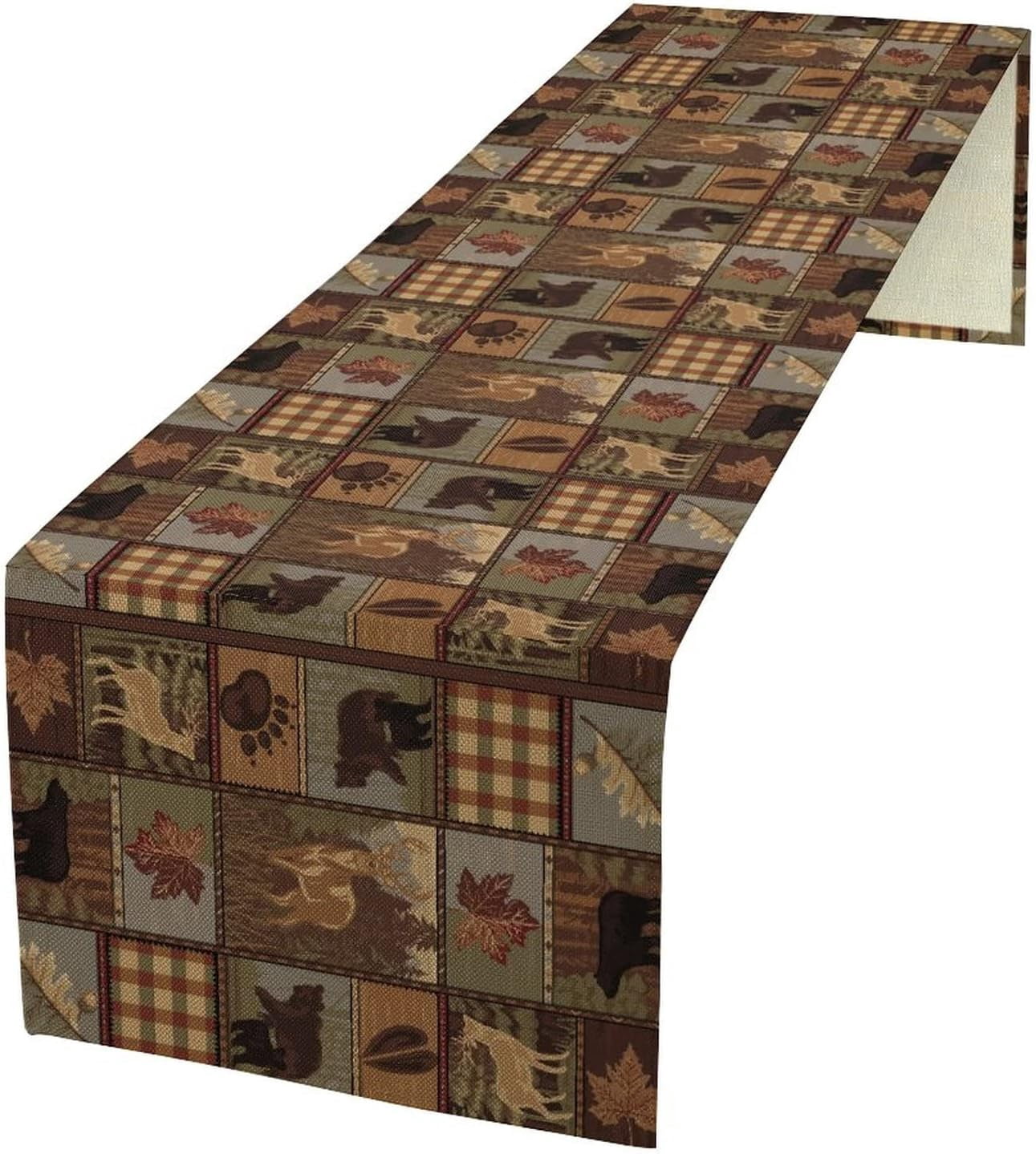 BESTKITTY Rust Moose Deer Table Runner, Vintage Cottage Country Style ...