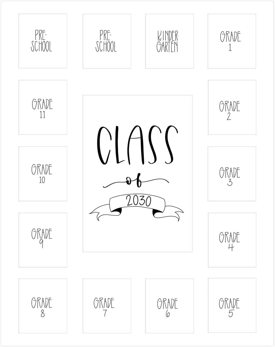 BESTKITTY Rust Red Door Co. Class of 2030 P Mat (11" x 14") P Collage Pture Fs Mat for Sool ...