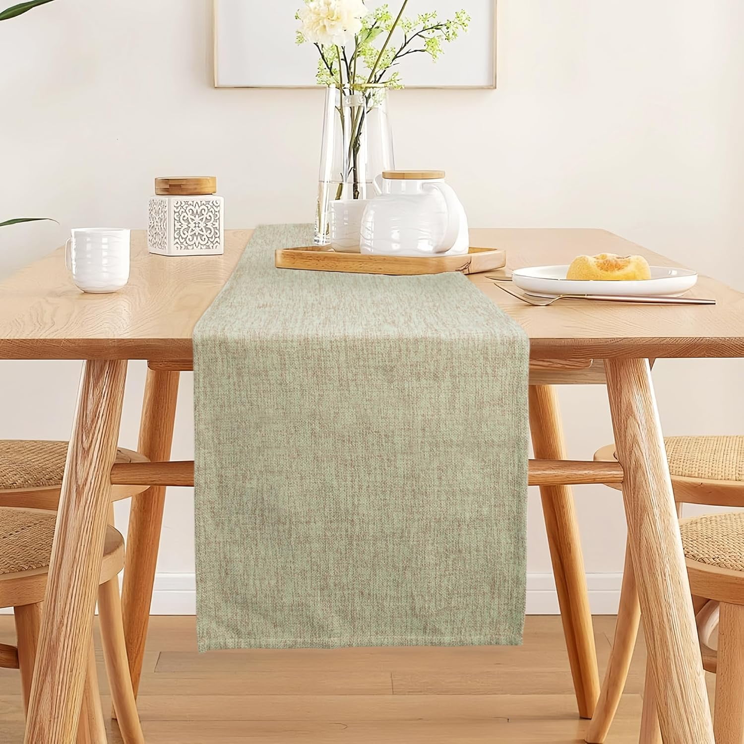 BESTKITTY Sage Green Table Runner, Green Rust Runner Table 36 Ines Long ...
