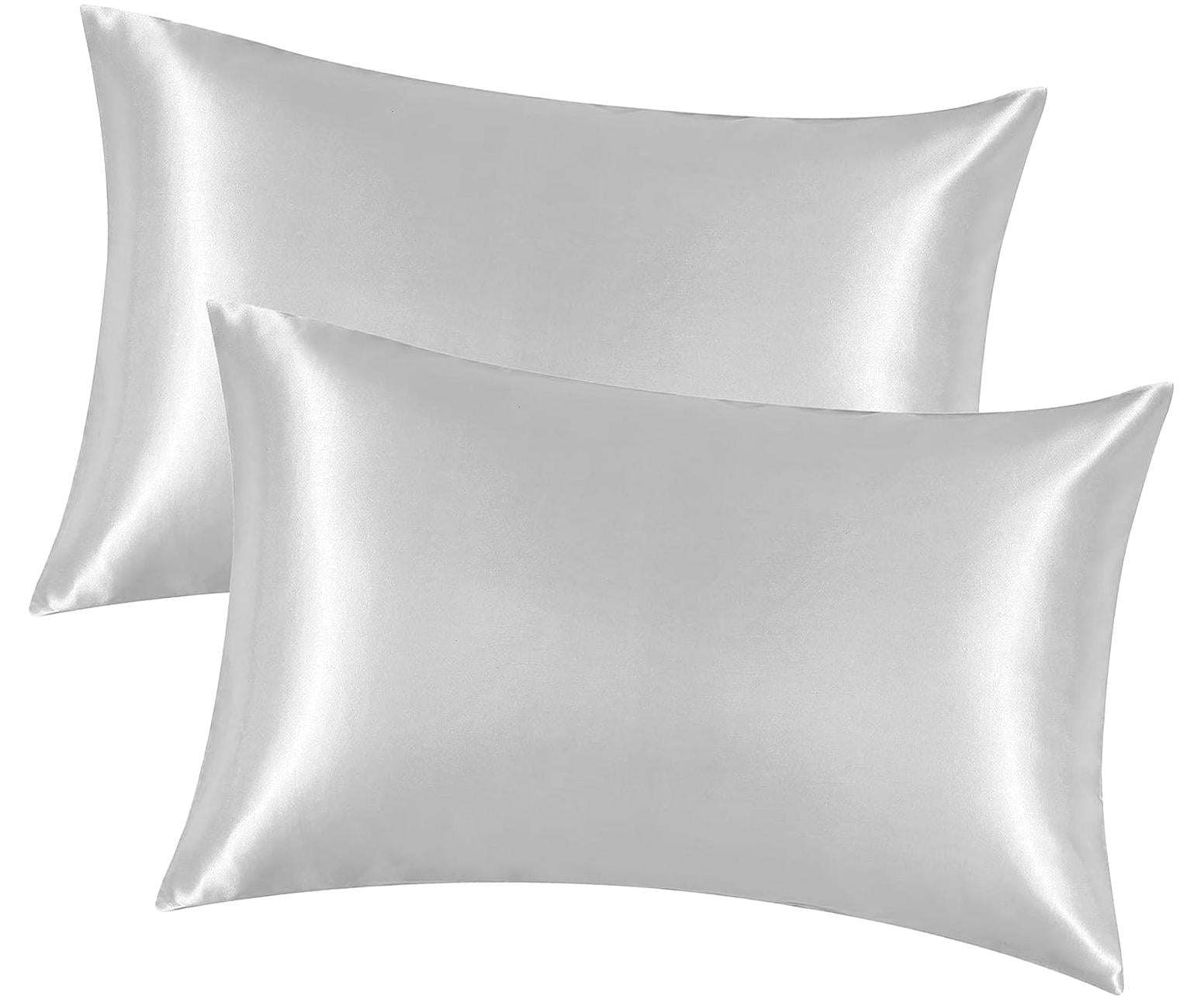 BESTKITTY Satin Pillow Protectors Queen Pair, Gentle Pillow Covers for ...